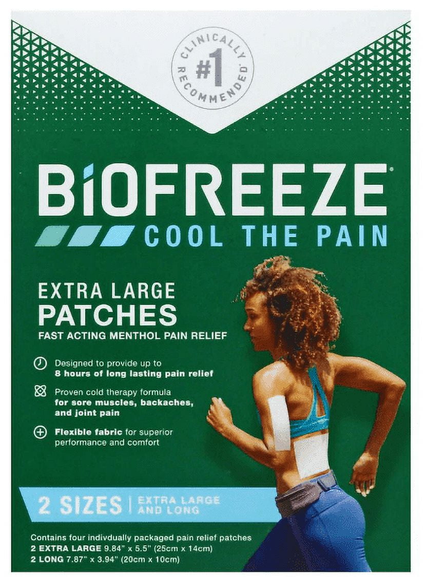 Biofreeze Menthol Pain Relieving Patches, 12 Count, Pain Relief from ...