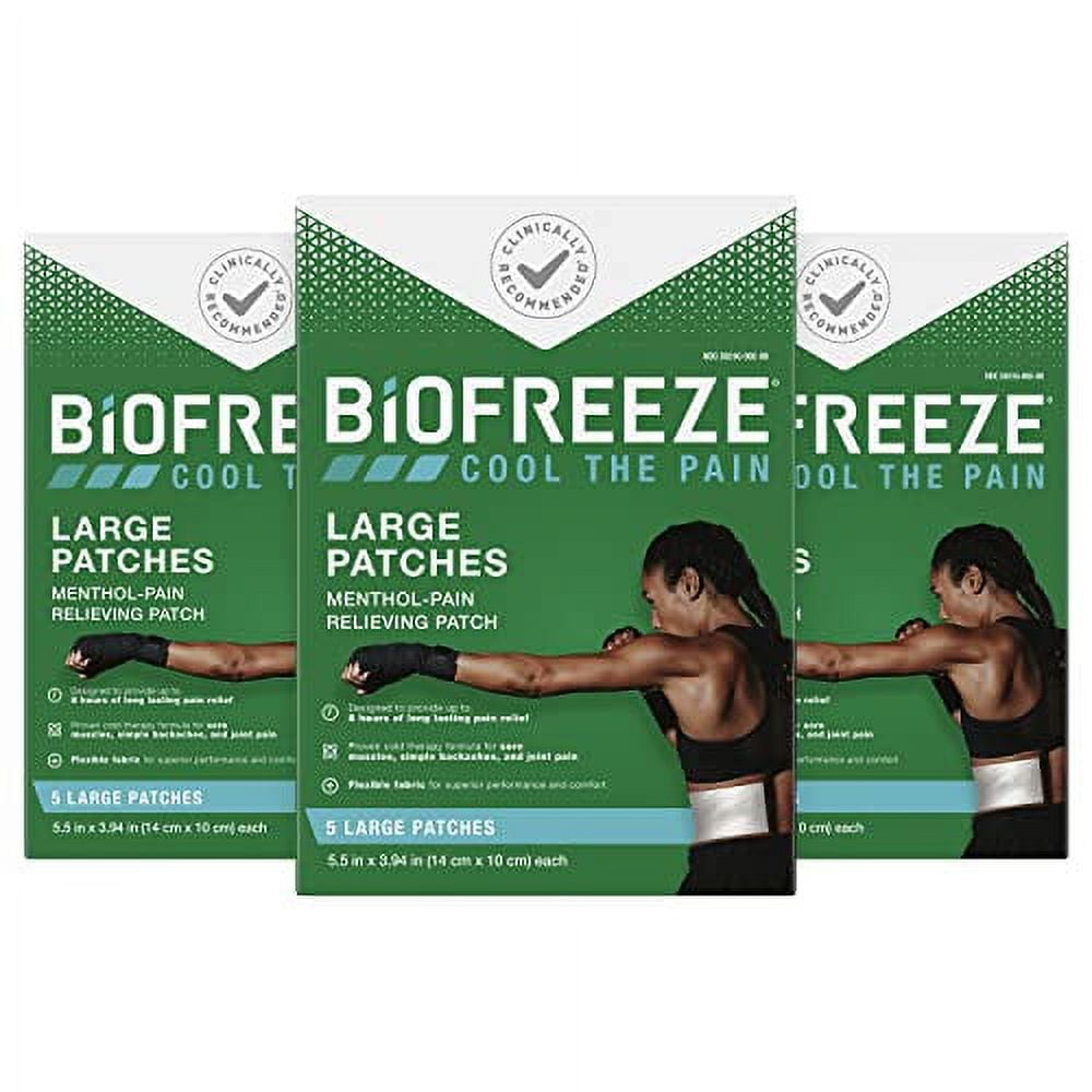 Biofreeze Menthol Pain Relieving Patches (5 Patches / Box, Pack Of 3 ...