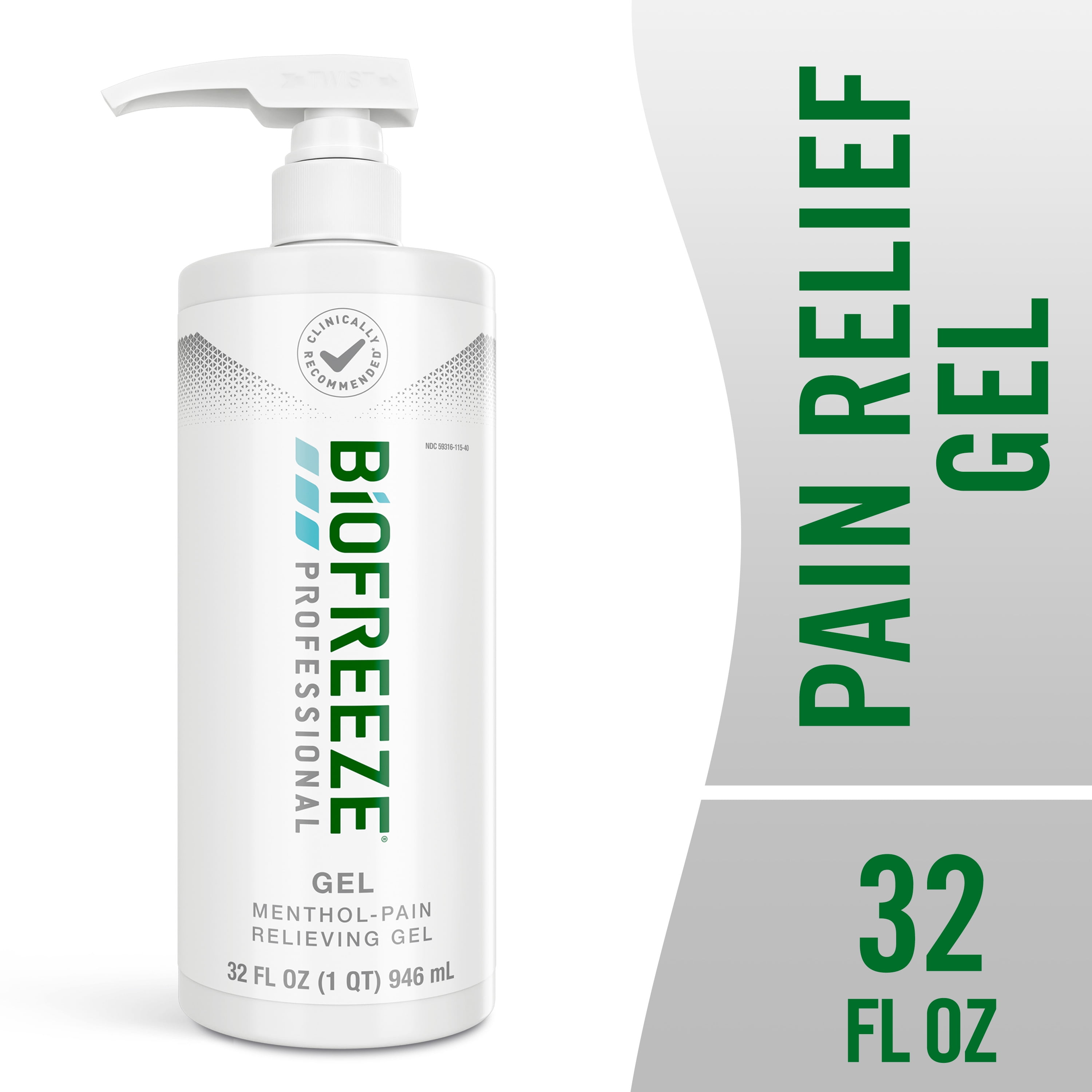Free Shipping! Biofreeze Professional Menthol Pain Relieving Gel 32 FL OZ Bottle With Pump For ...
