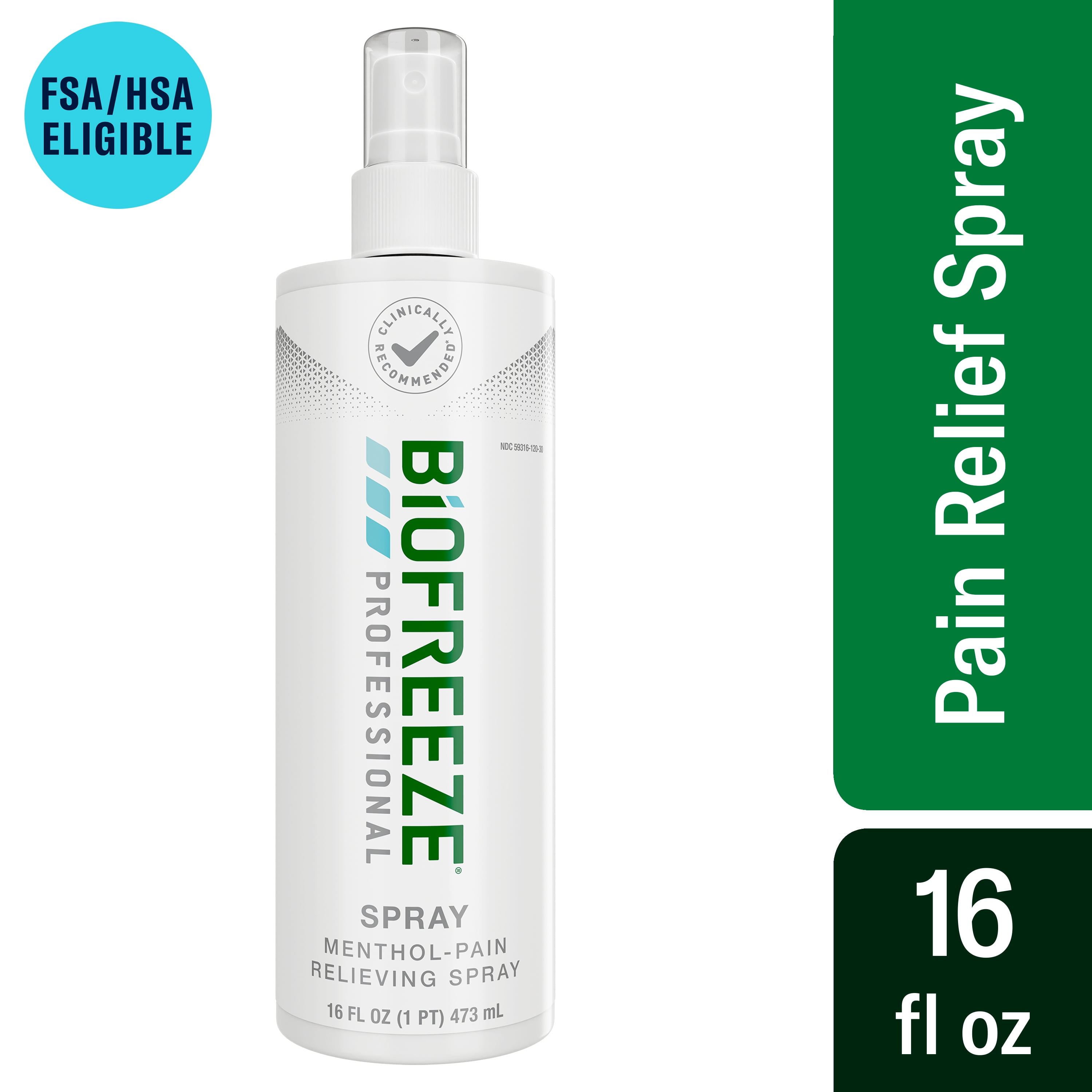 Biofreeze Professional Menthol Pain Relieving Spray 16 FL OZ Colorless ...