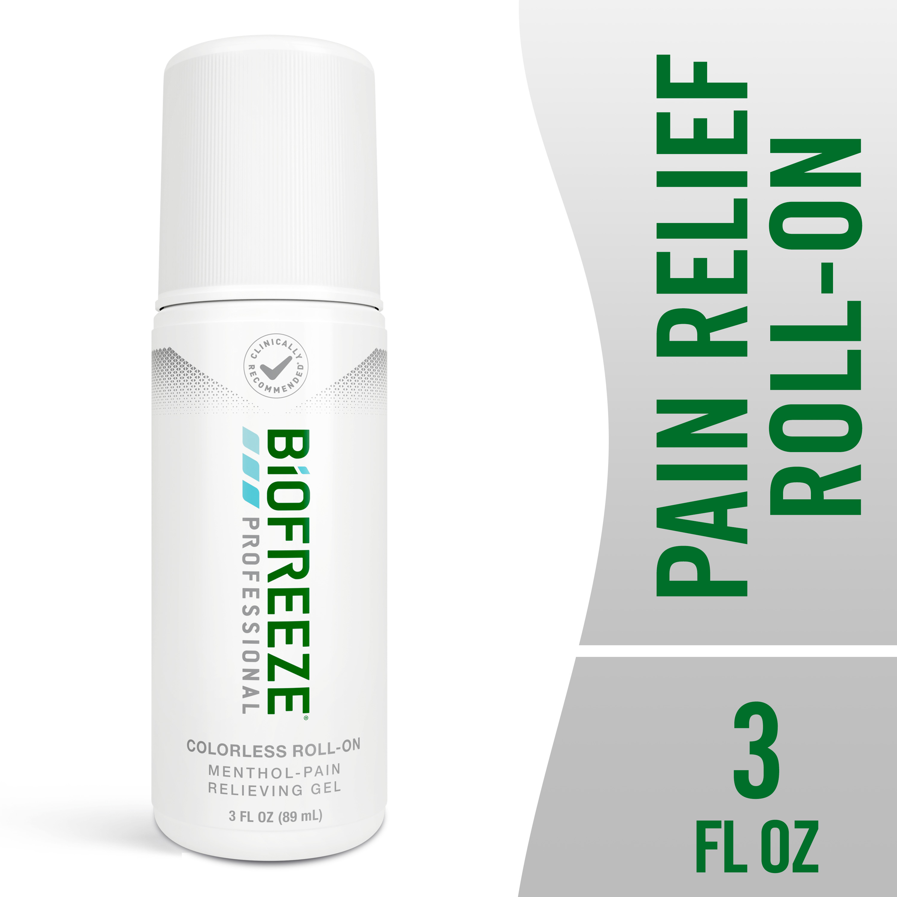 Biofreeze Biofreeze Professional Colorless 3oz Roll-On 3PK Pain Relief Arthritis Fast-Acting ...