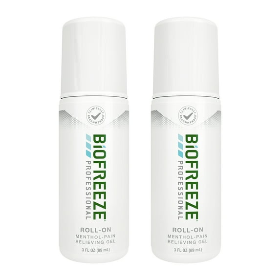Biofreeze Professional Menthol Roll-On Pain-Relieving Gel 3 FL OZ, Green (Pack Of 2) Topical ...