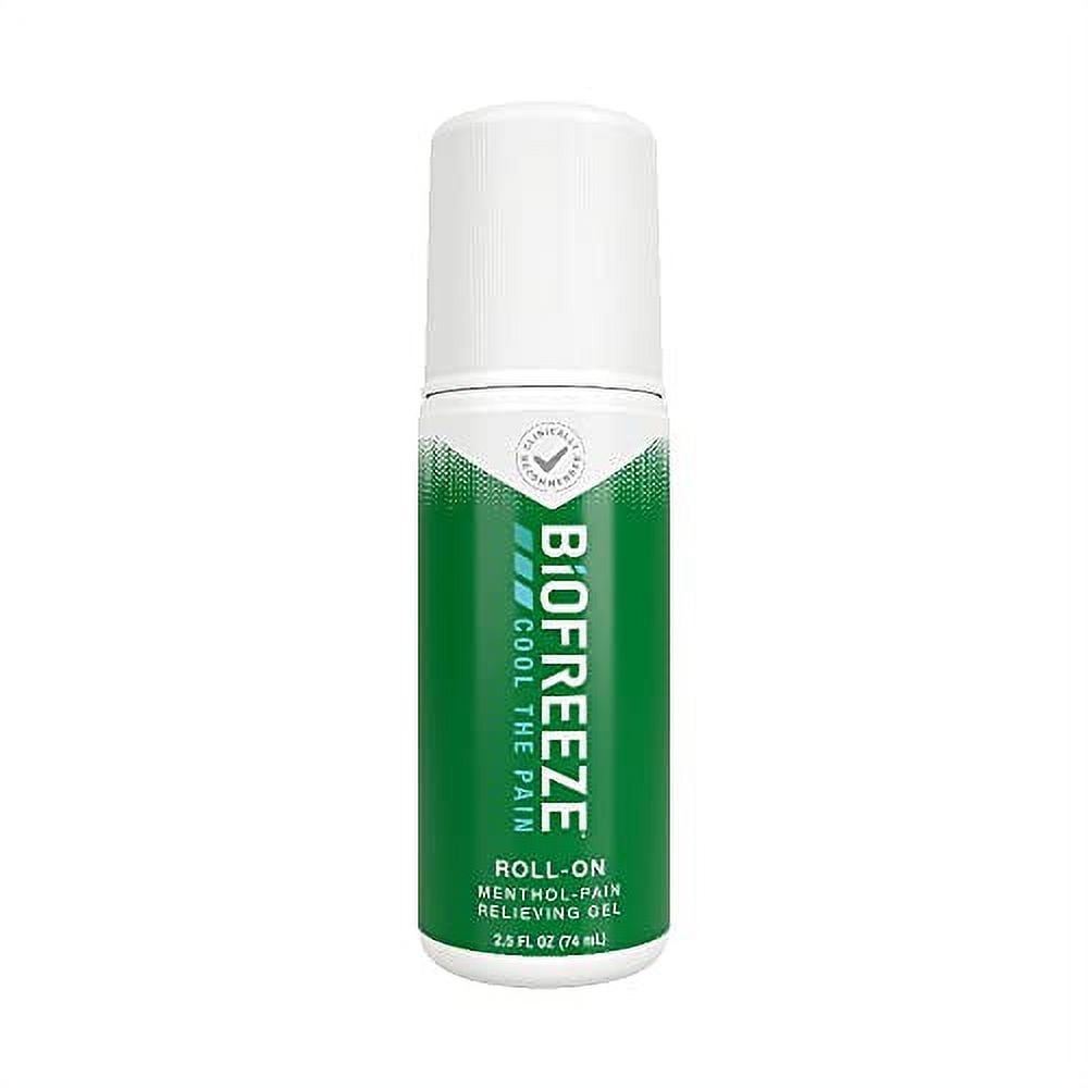 Biofreeze Roll-On Pain-Relieving Gel 2.5 FL OZ Green, Topical Pain Reliever For Aches And Pains ...
