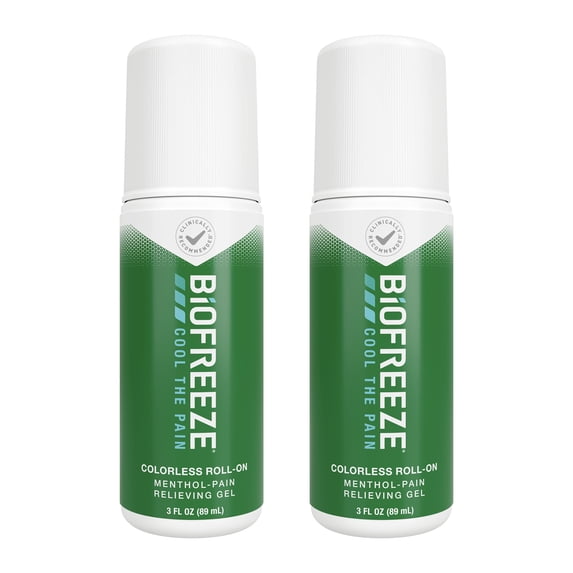 Biofreeze Roll-On Pain-Relieving Gel 3 FL OZ, Colorless (Pack Of 2 ...