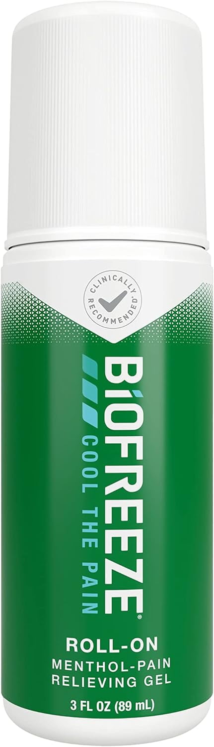 Biofreeze Roll-On Pain-Relieving Gel 3 FL OZ, Green Topical Pain ...