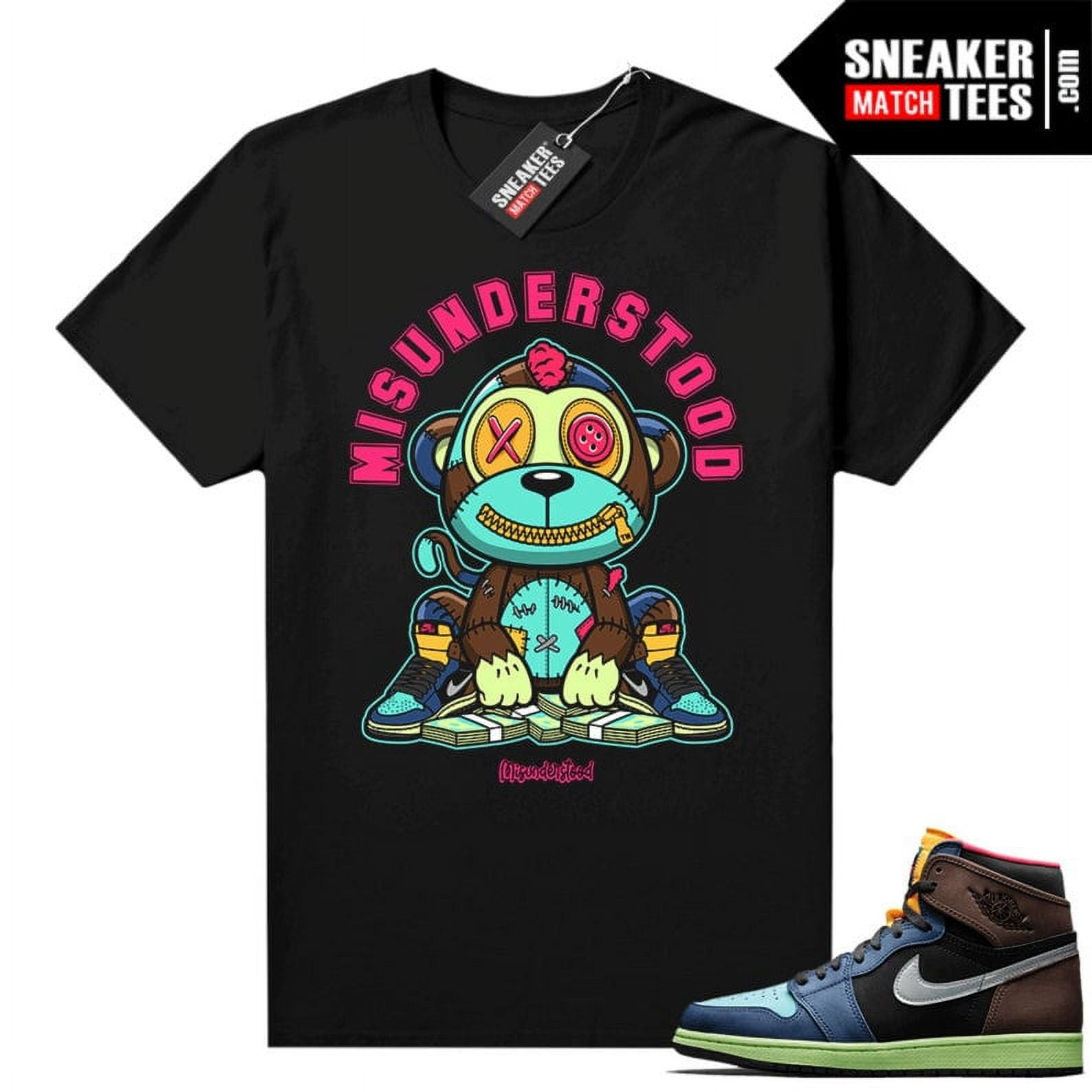 Biohack 1s Sneaker Match Tees Black "Misunderstood Monkey" - Walmart.com