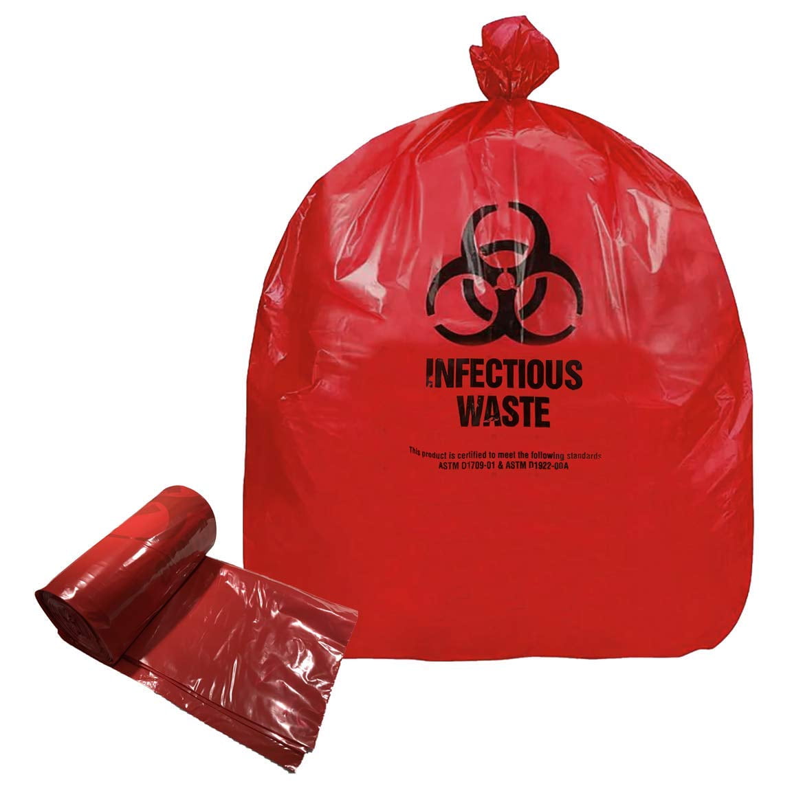 Biohazard Bags for Hazardous Waste Disposal, Hospital Red Bags, 10 ...