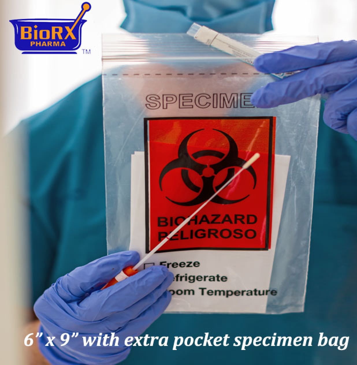 Biohazard Bags with Extra Pocket, 6" x 9", 1,000 Bags by Sponix BioRx - Walmart.com