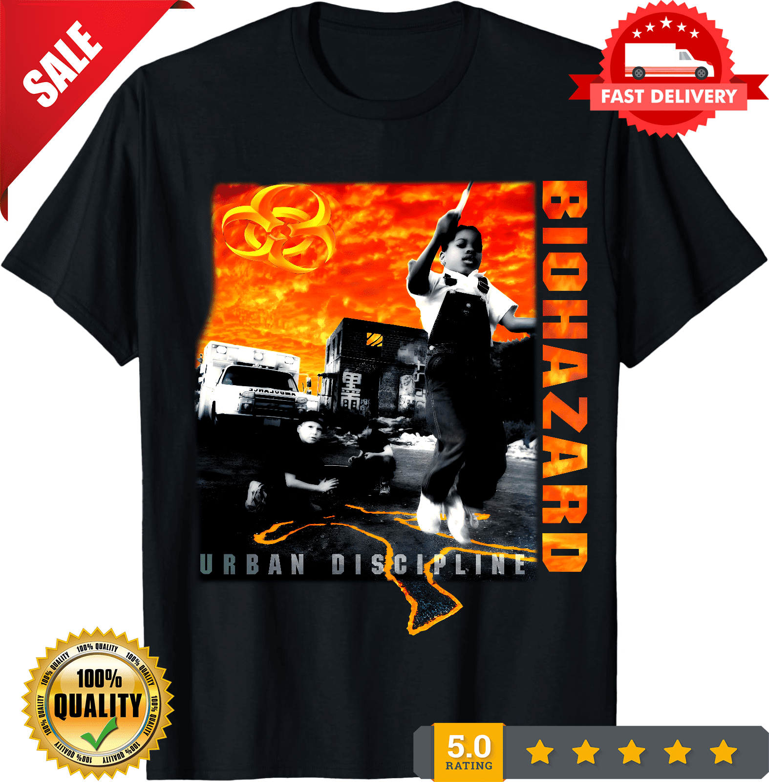 Biohazard Band Urban Discipline Short Sleeve T-shirt size S-5XL ...