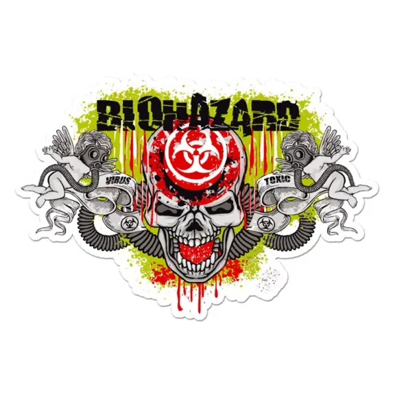 Biohazard Gas Mask Skull Sticker Phone Decal Water Bottle Stickers Car ...