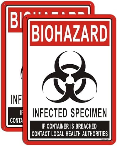 Biohazard Infected Specimen Signs 14” x 10” Biohazard Signs, Biohazard ...