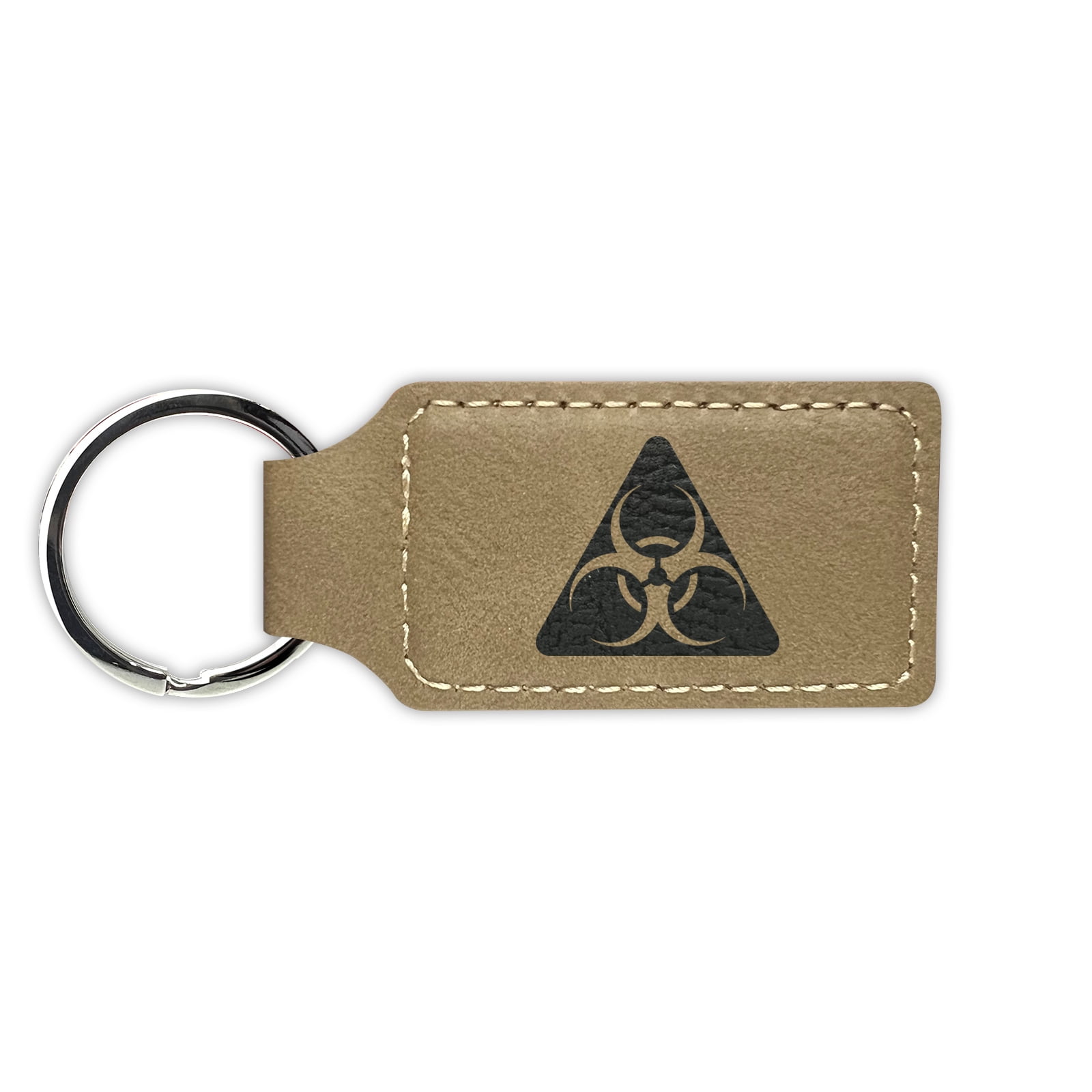 Biohazard Keychain Leatherette Rectangle - Laser Engraved - Many Colors ...