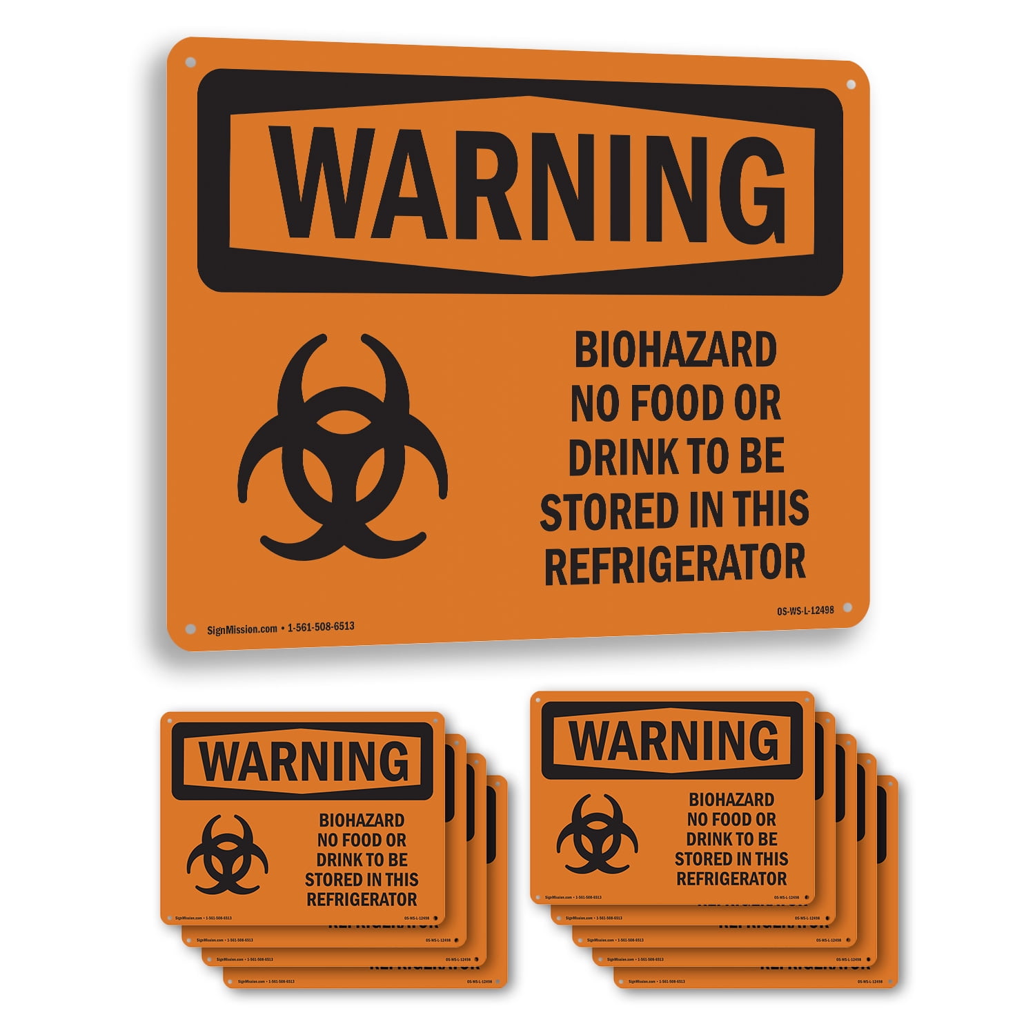 Biohazard No Food Or Drink OSHA WARNING Aluminum Sign 10 Inch x 7 Inch ...