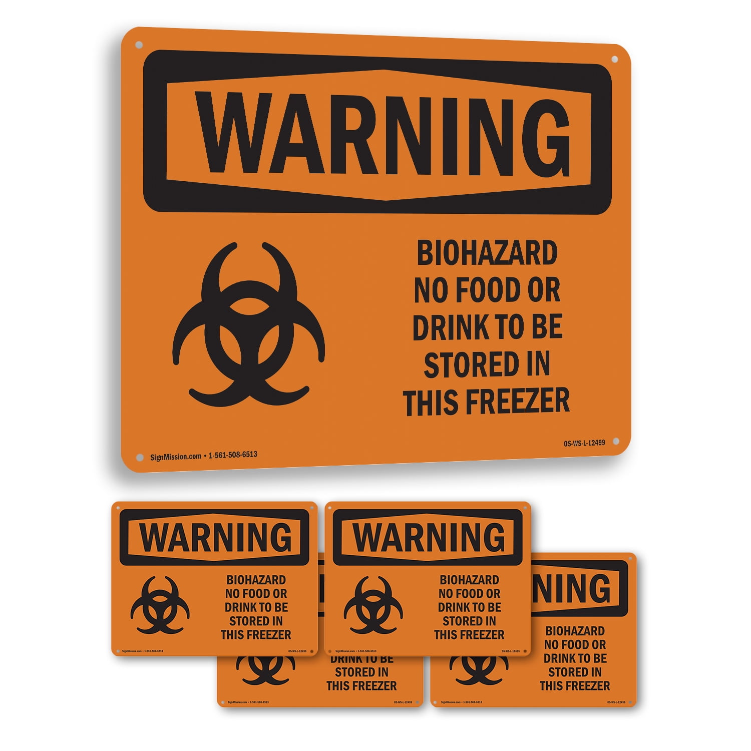 Biohazard No Food Or Drink OSHA WARNING Aluminum Sign 24 Inch x 18 Inch ...