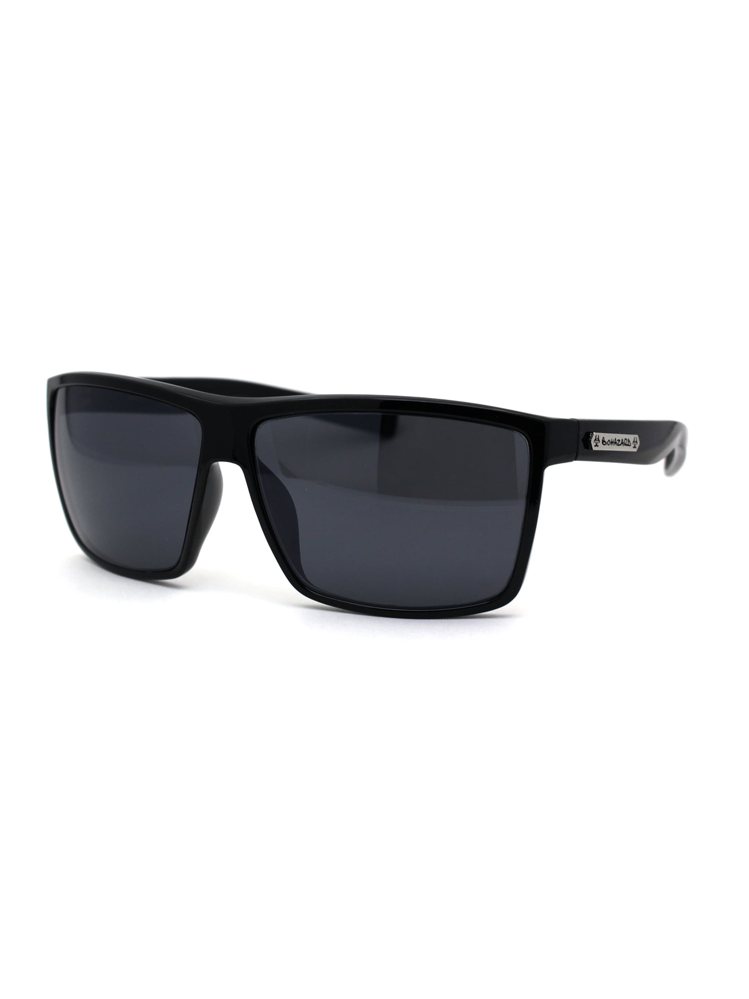 Biohazard Oversize Flat Top 90s Squared Rectangular Mobster Sunglasses ...