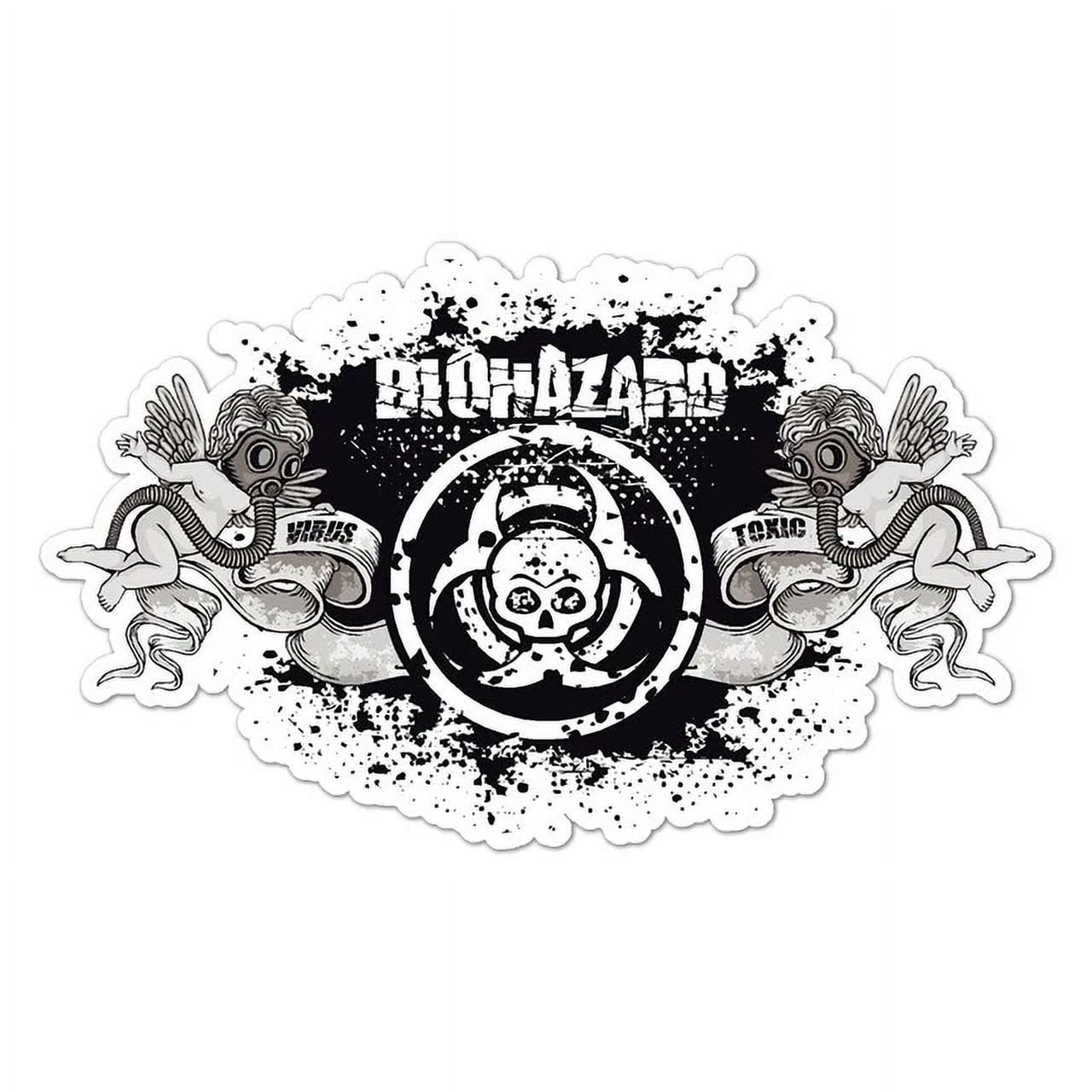 Biohazard Skull Cherubs Sticker Indoor Outdoor Phone Decal Water Bottle ...