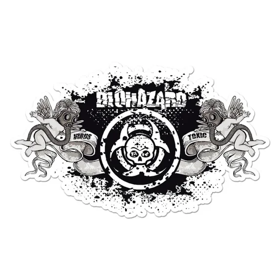 Biohazard Skull Cherubs Sticker Phone Decal Water Bottle Stickers Car ...