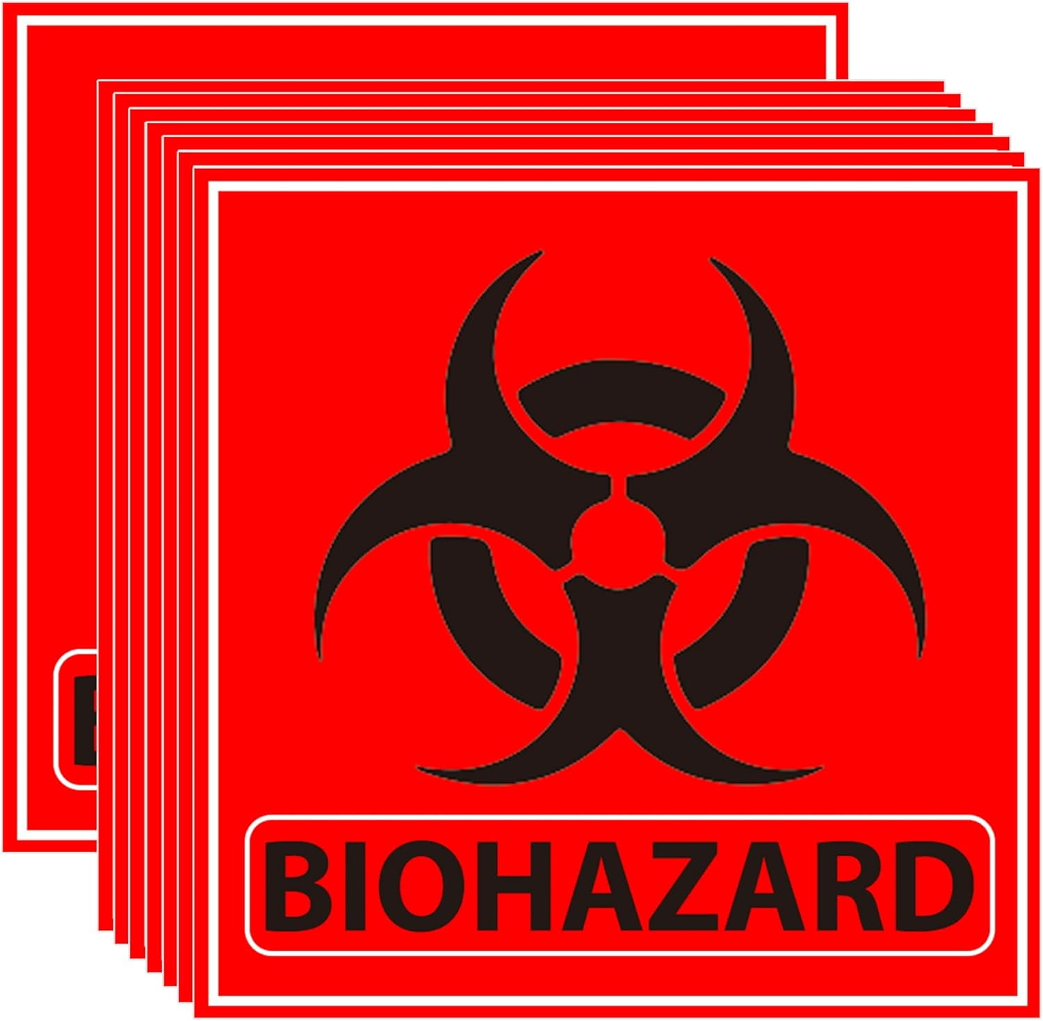 Biohazard Stickers Sign Decals 20 Pcs Waterproof Biohazard Warning ...