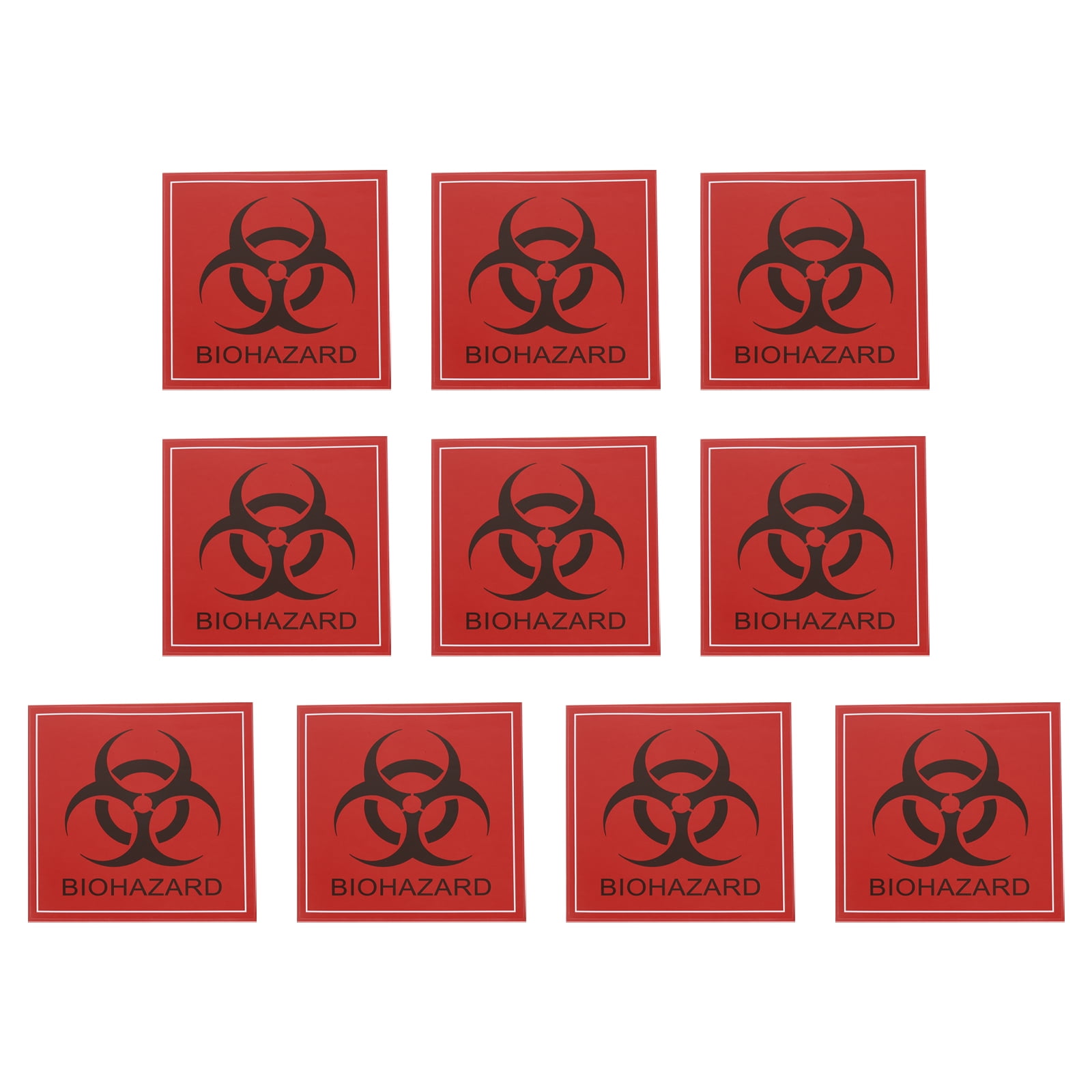 Biohazard Stickers Warning Sign Red with Black Words Warning Label ...