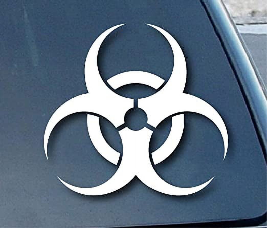 Biohazard Symbol Car Window Vinyl Decal Sticker 5" Wide (Color: White ...
