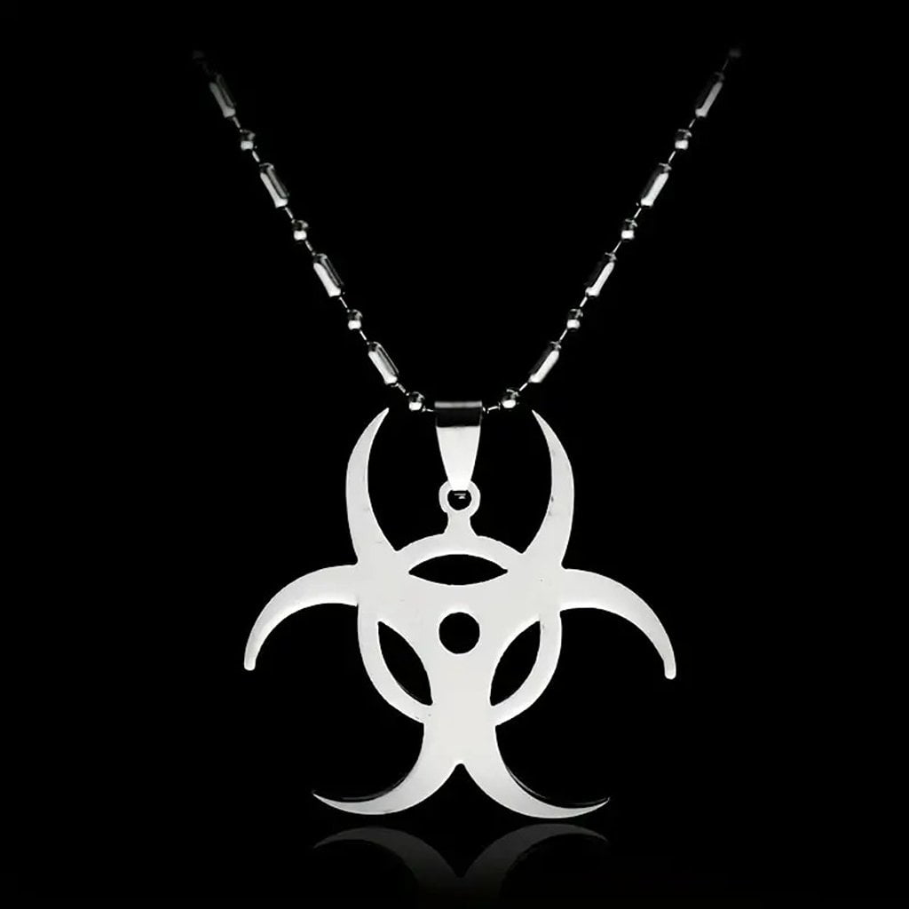 Biohazard Symbol Necklace Stainless Steel Poison Resident Evil Hip Hop ...