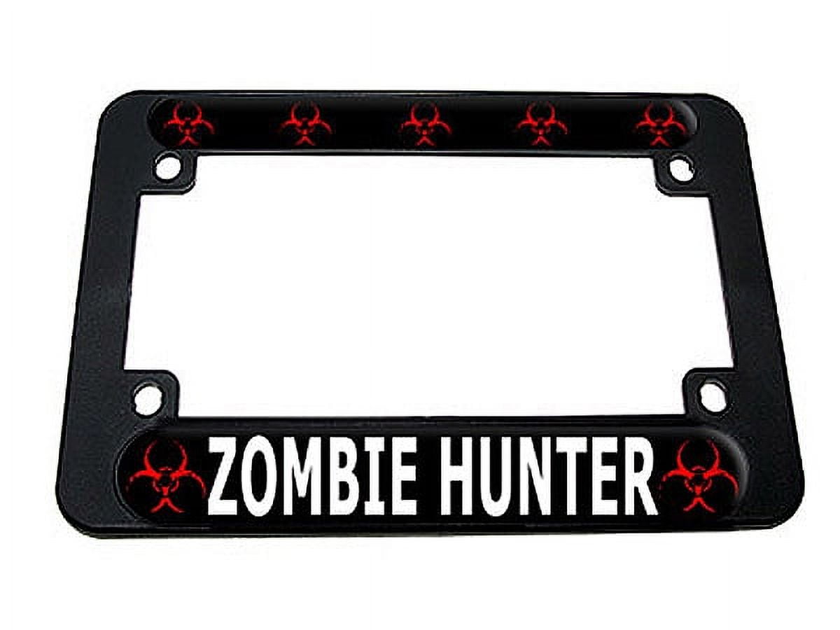 Biohazard Symbols - Zombie Hunter Motorcycle License Plate Frame ...