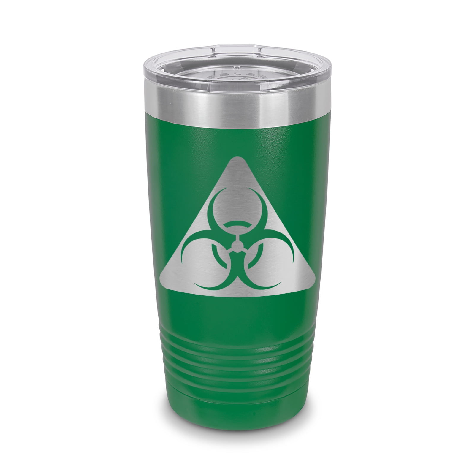 Biohazard Tumbler 20 oz - Laser Engraved w/ Clear Lid - Stainless Steel ...