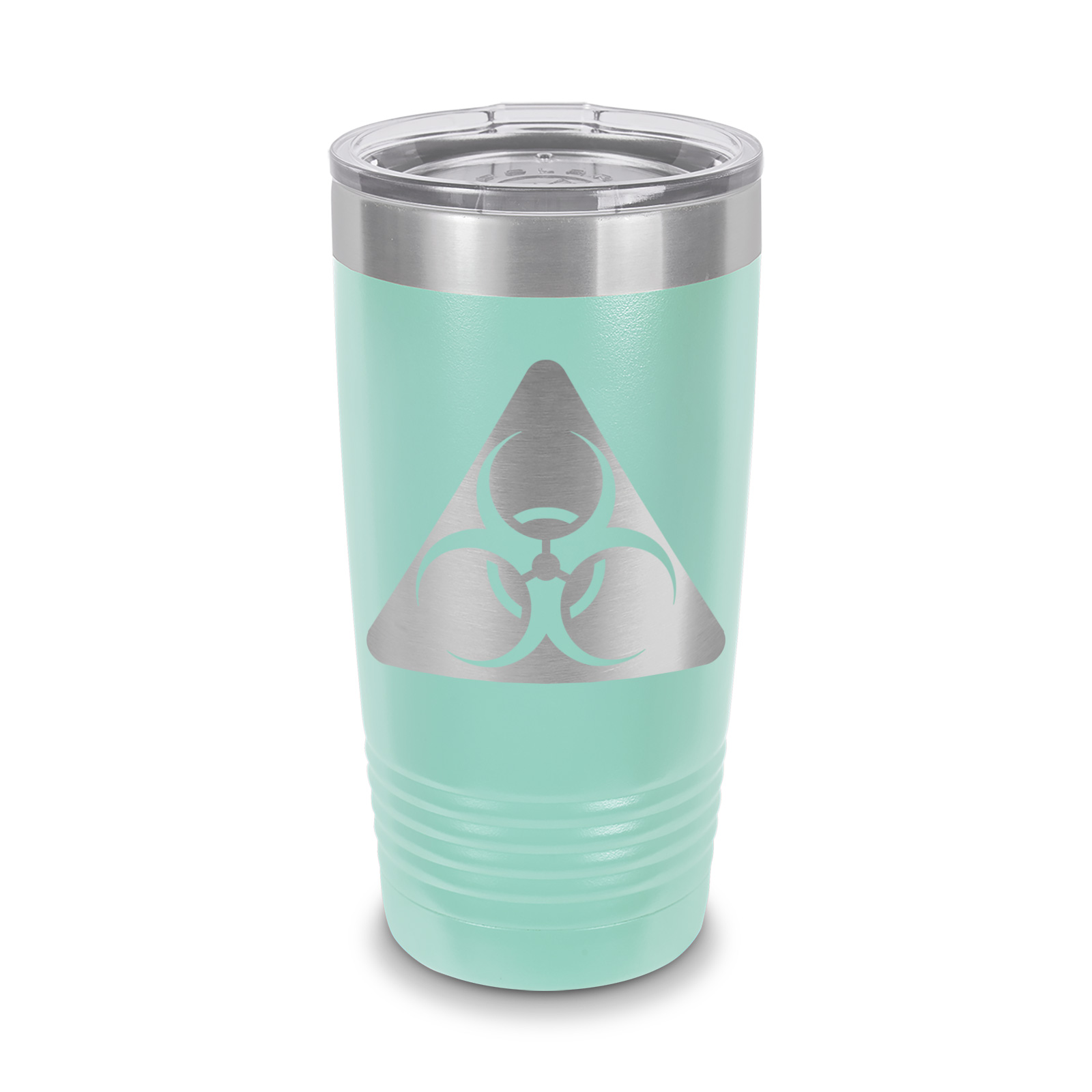 Biohazard Tumbler 20 oz - Laser Engraved w/ Clear Lid - Stainless Steel ...