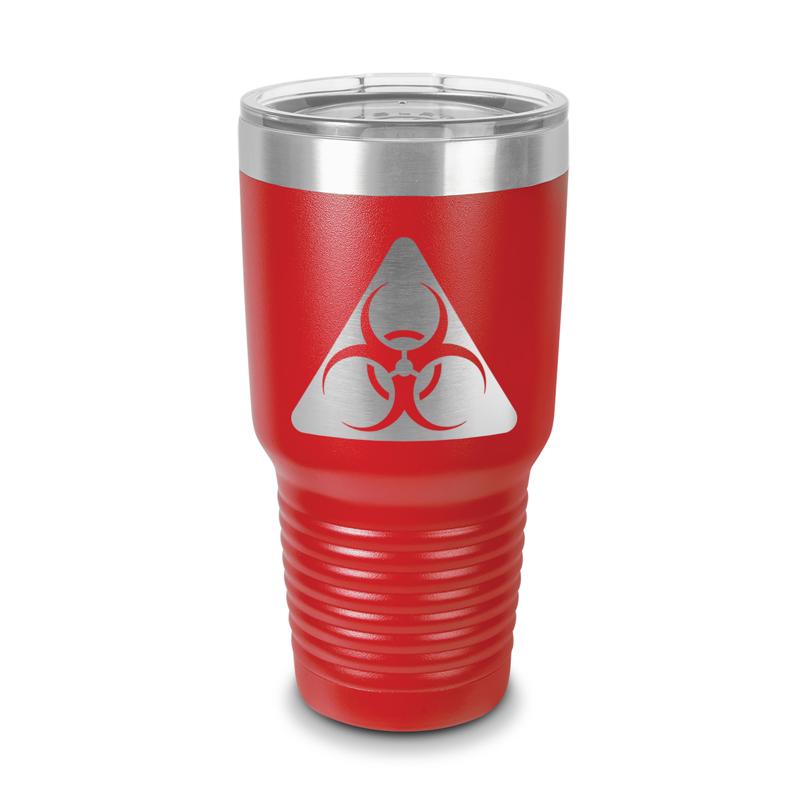 Biohazard Tumbler 30 oz - Laser Engraved w/ Clear Lid - Stainless Steel ...