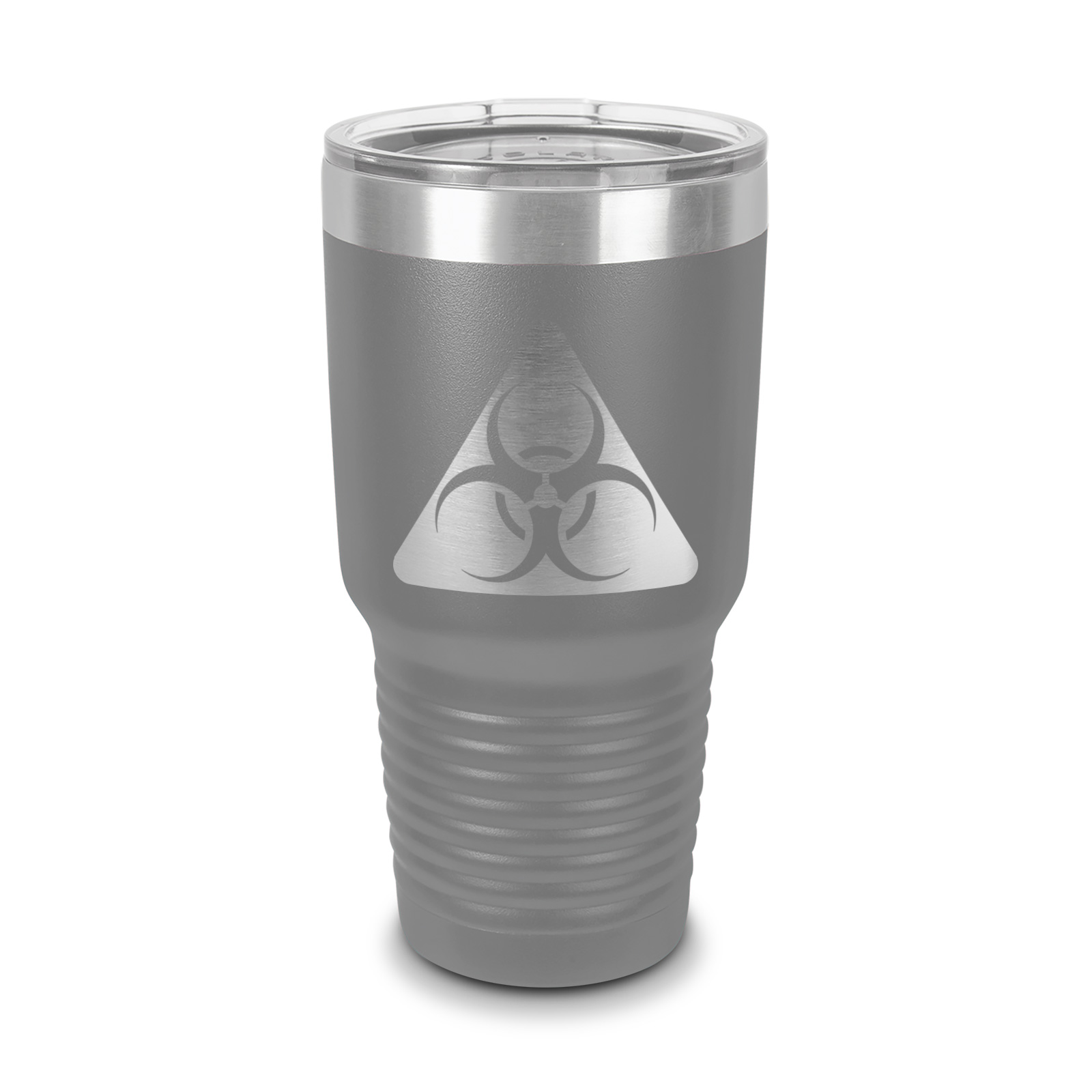 Biohazard Tumbler 30 oz - Laser Engraved w/ Clear Lid - Stainless Steel ...