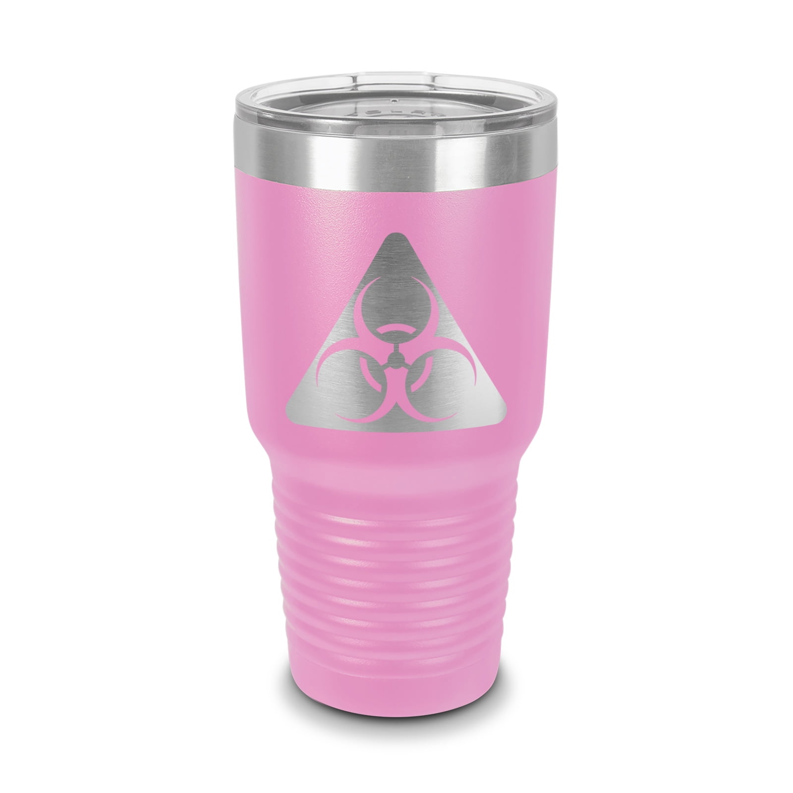 Biohazard Tumbler 30 oz - Laser Engraved w/ Clear Lid - Stainless Steel ...