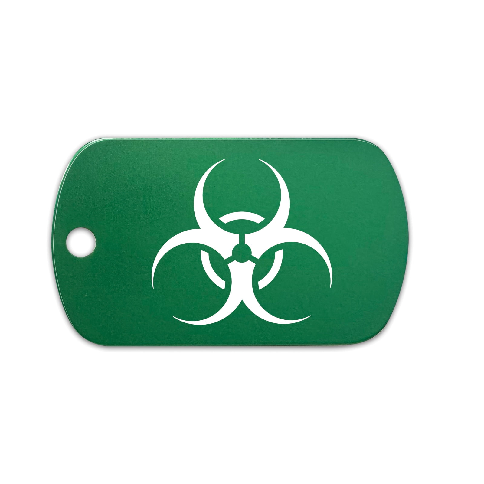 Biohazard V2 GI Dog Tag Aluminum Keychain bio hazard symbol - Green ...
