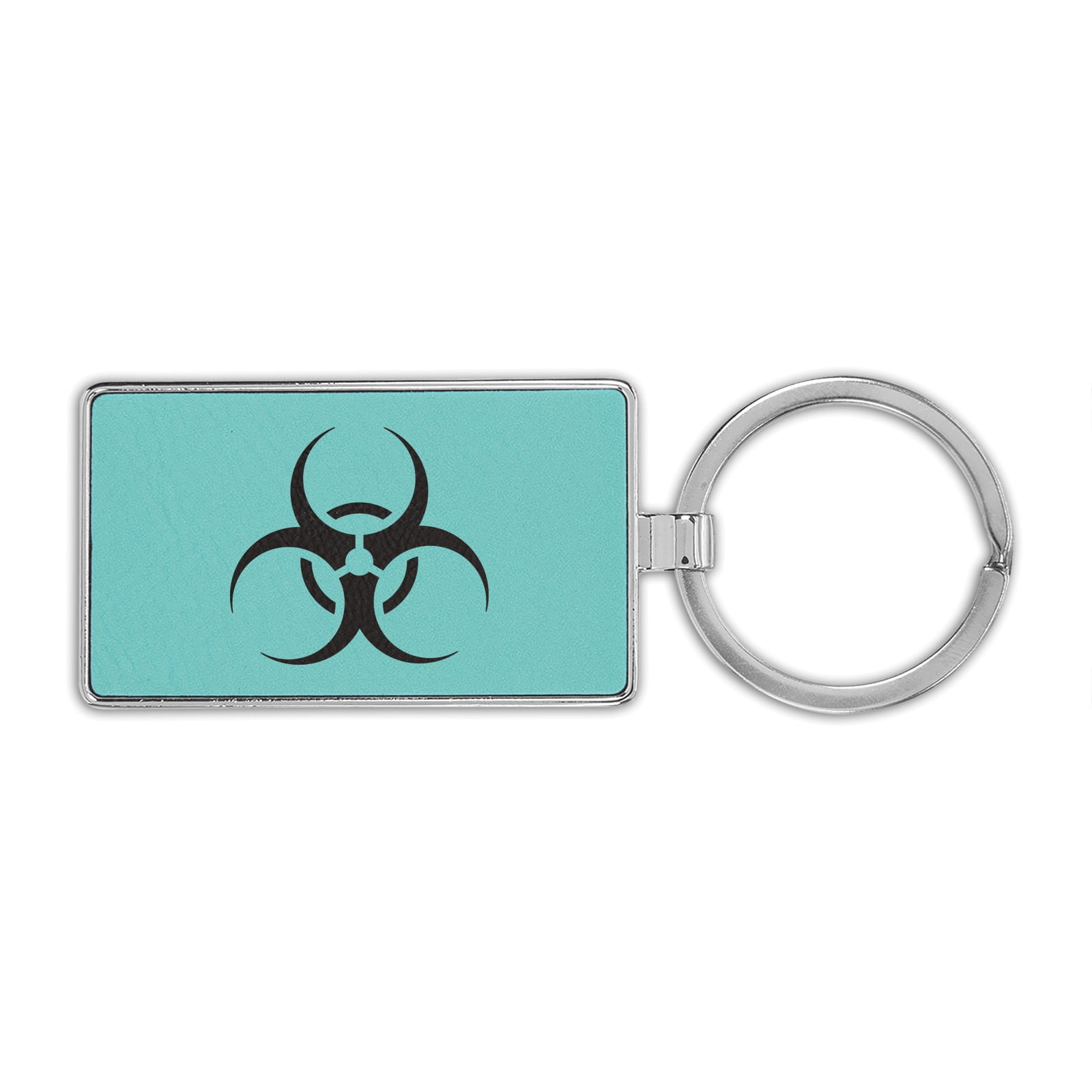 Biohazard V2 Premium Leatherette Keychain bio hazard symbol - Teal ...