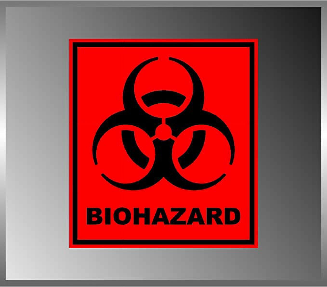 Biohazard Warning Sign Red Square Vinyl Decal Bumper Sticker 4"x4 ...