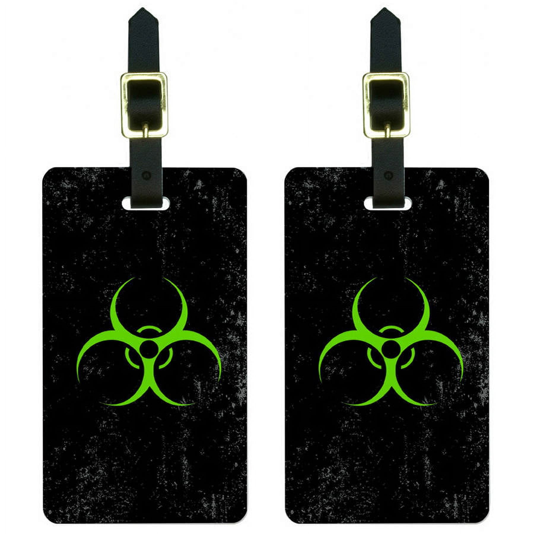 Biohazard Warning Symbol Green Zombies Distressed Luggage Tags ID, Set ...