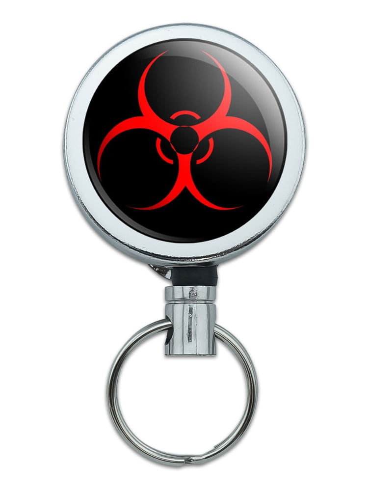 Biohazard Warning Symbol Zombie Radioactive Retractable Belt Clip Badge ...
