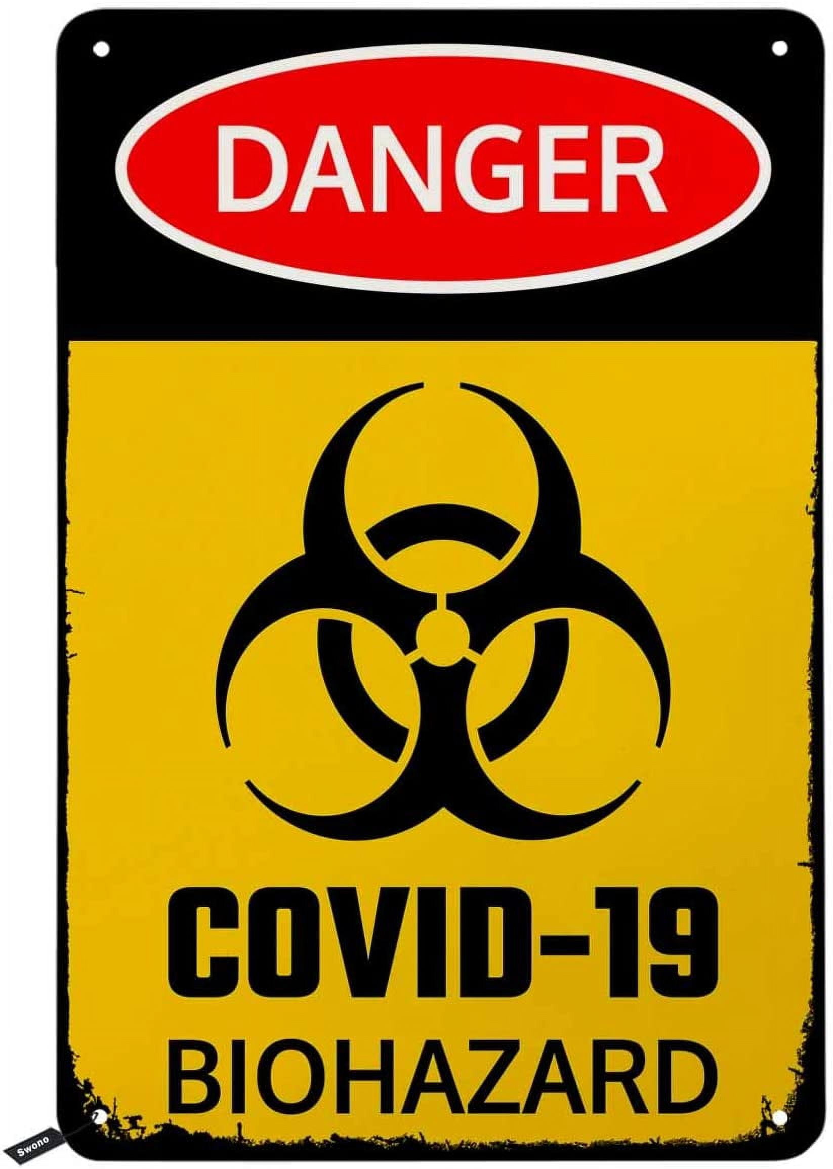 Biohazard Warning Tin Signs,Danger and Biohazard Caution Safety Signs ...