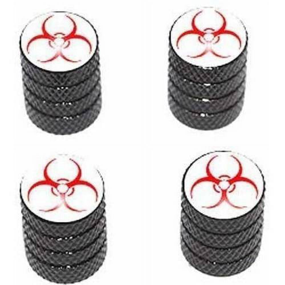 Biohazard Warning Tire Rim Wheel Aluminum Valve Stem Caps, Multiple ...