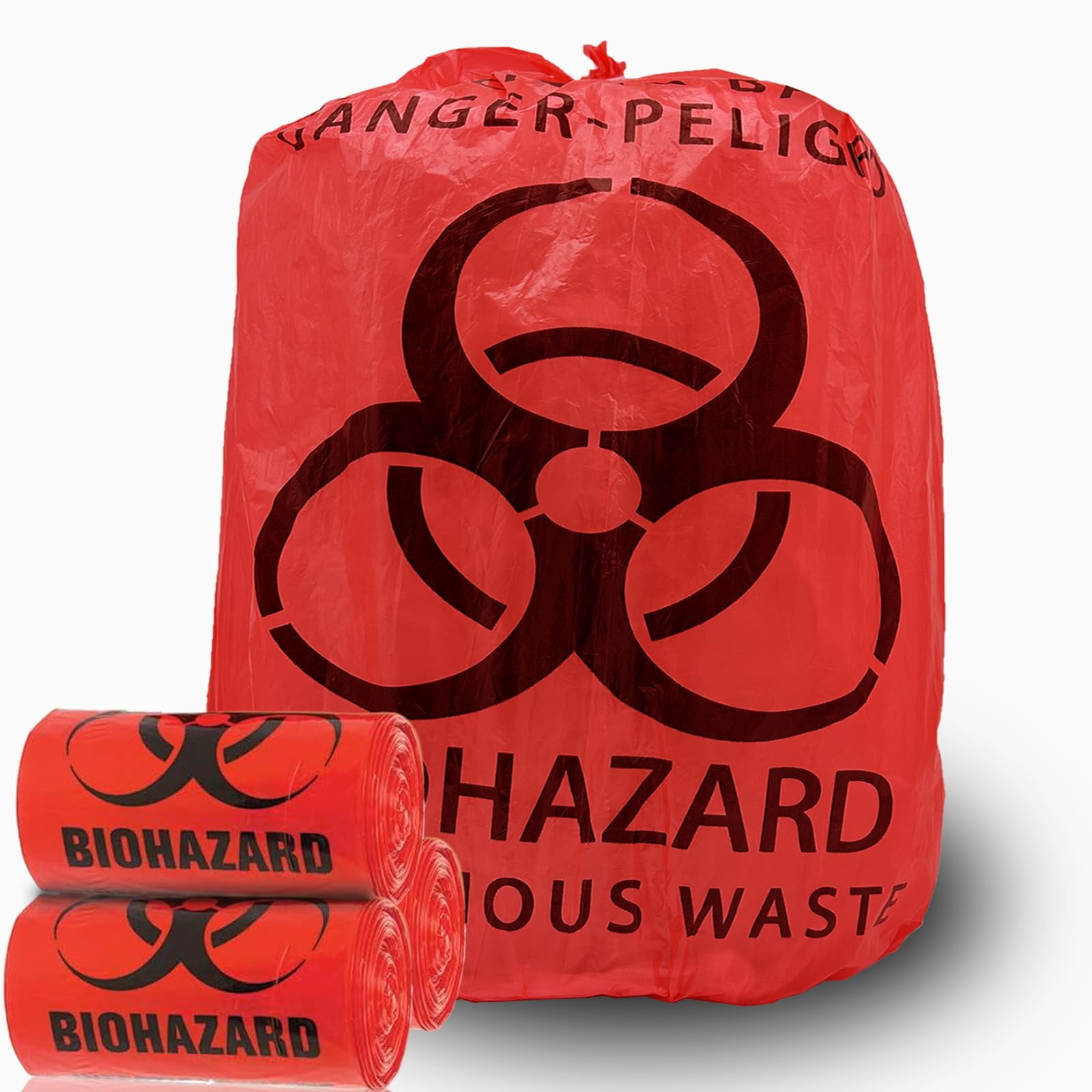 Biohazard Waste Bags 10 Gallon Red Heavy Duty Biohazard Garbage Bags ...