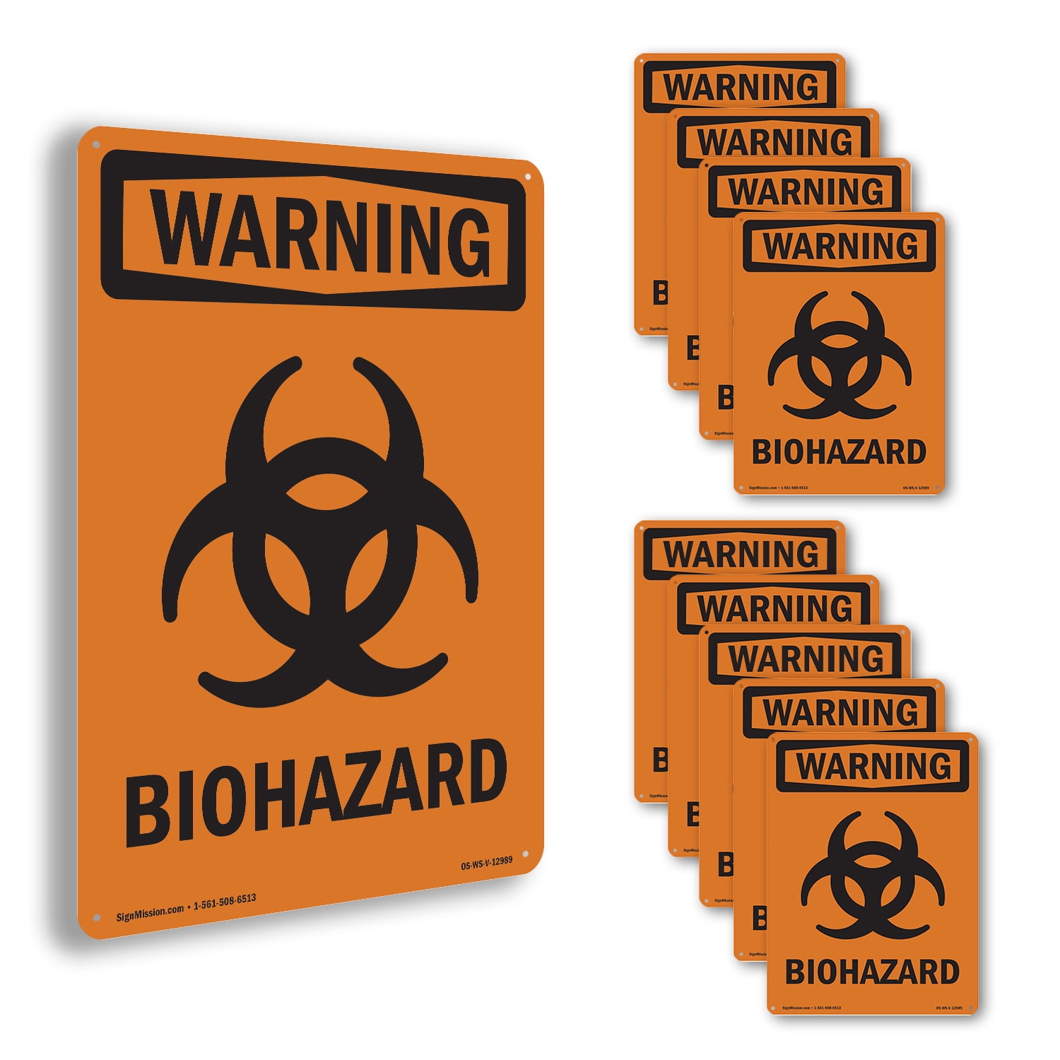 Biohazard With Symbol OSHA WARNING Rigid Plastic Sign 24 Inch x 18 Inch ...
