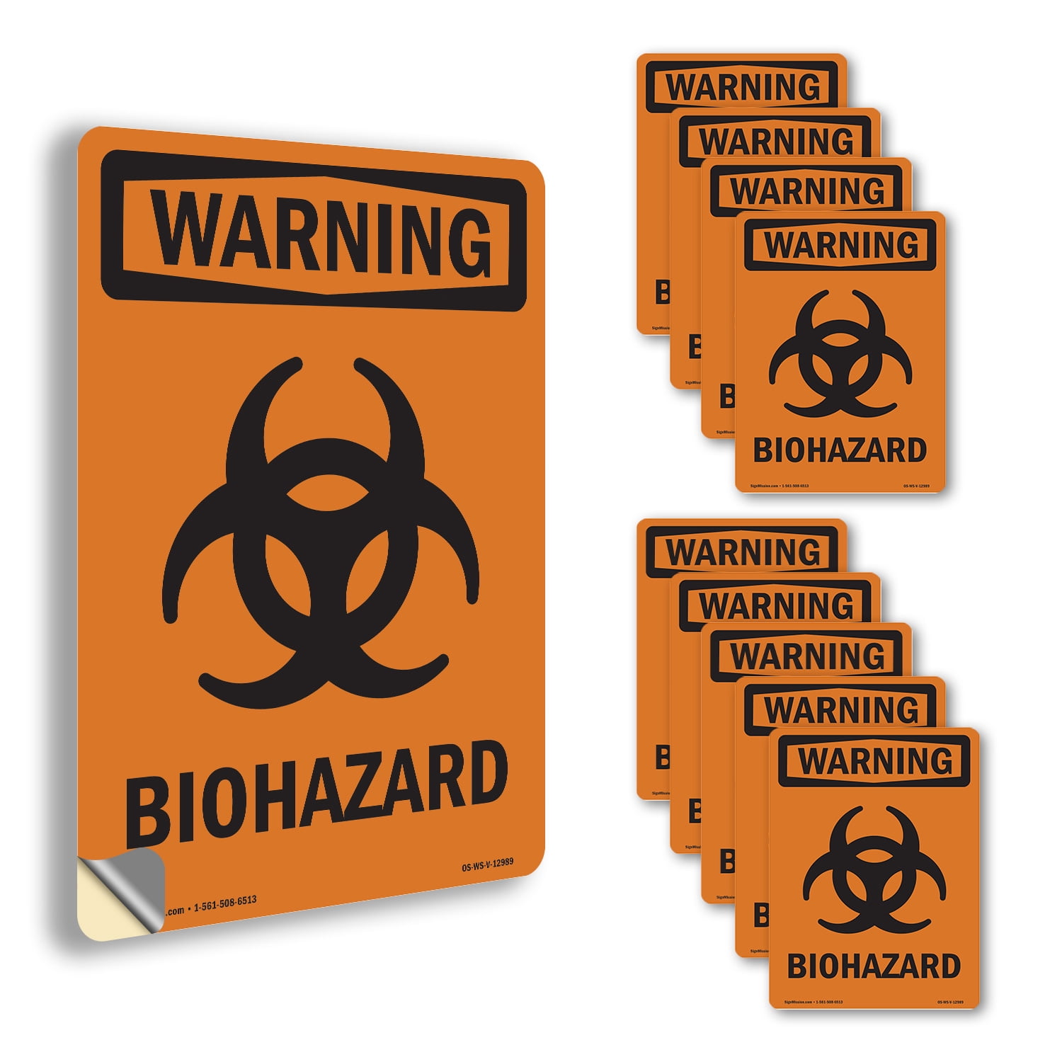 Biohazard With Symbol OSHA WARNING Vinyl Decal Label 5 Inch x 3.5 Inch ...