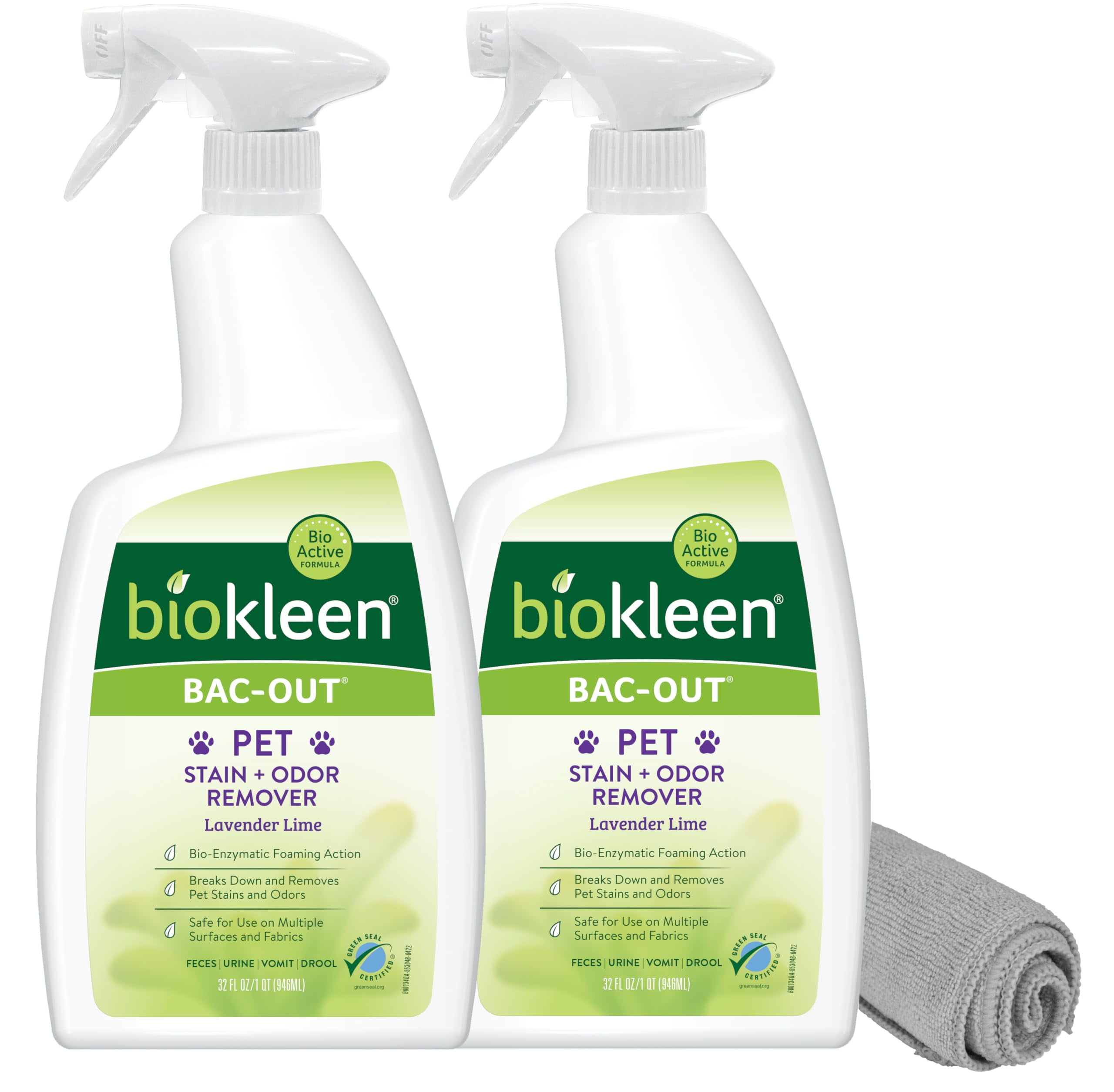 Biokleen Bac-Out Pet Urine Odor Eliminator - 32 Ounce Spray 2 Pack ...