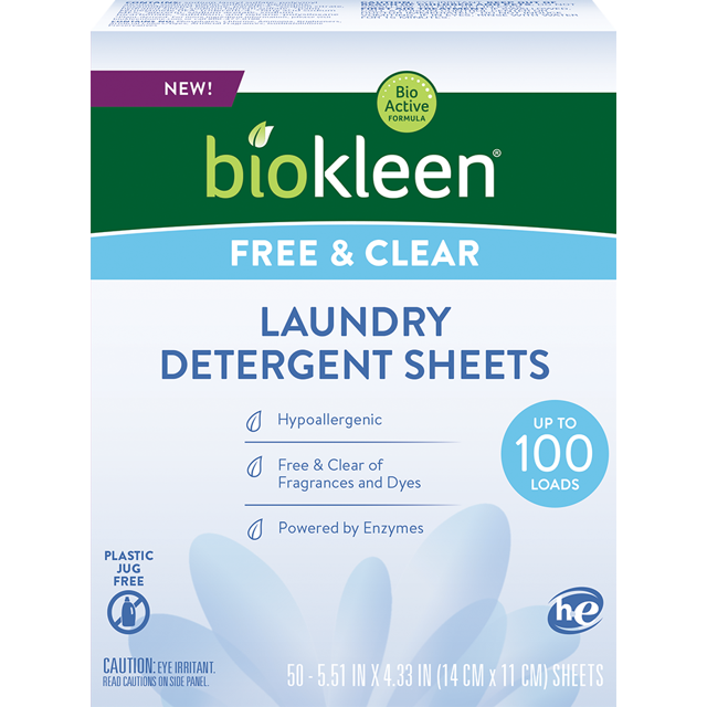 Biokleen Laundry Detergent Sheets - Free & Clear From Fragrances and ...