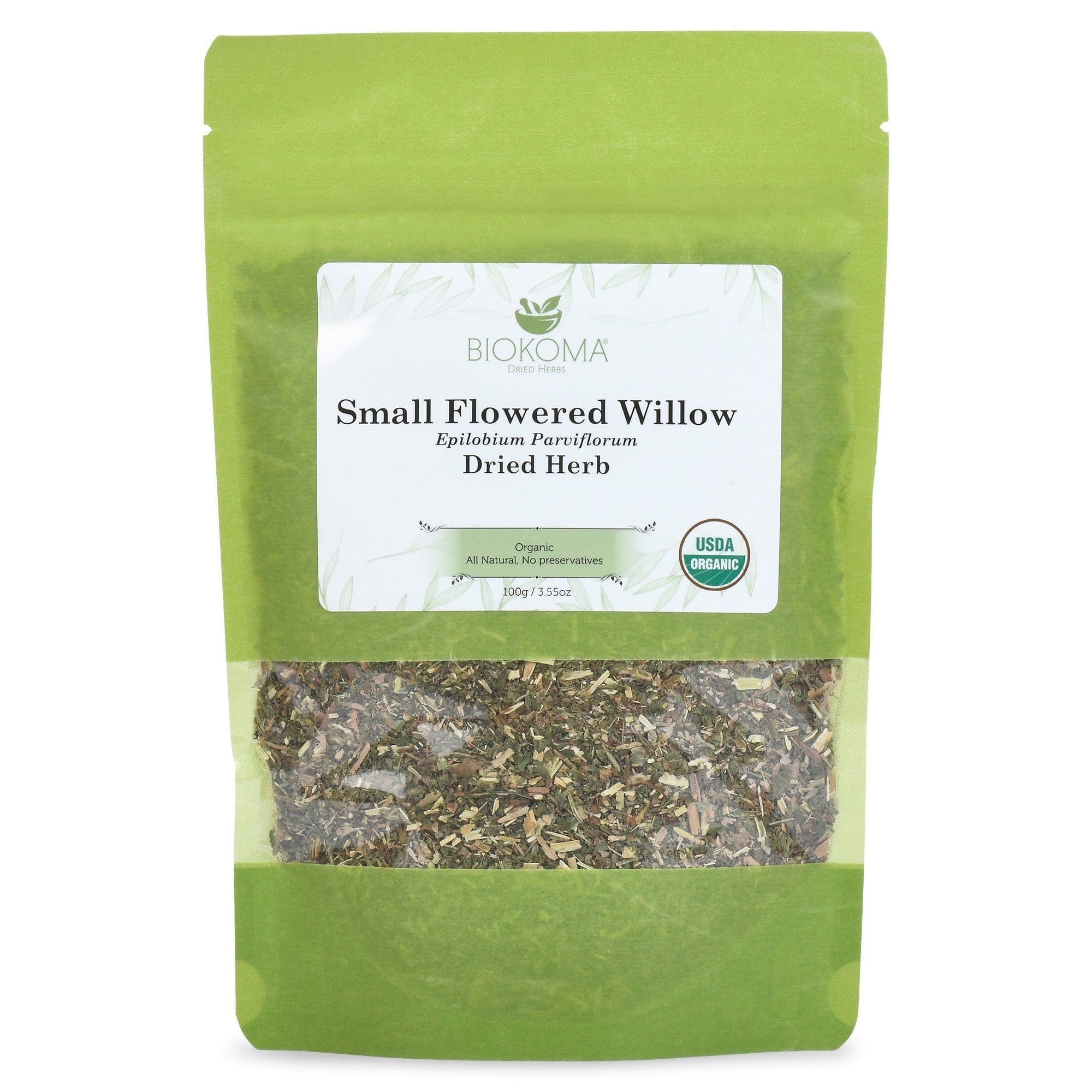 Biokoma Organic Small-Flowered Willow 100g Dried Herb, USDA Certified ...
