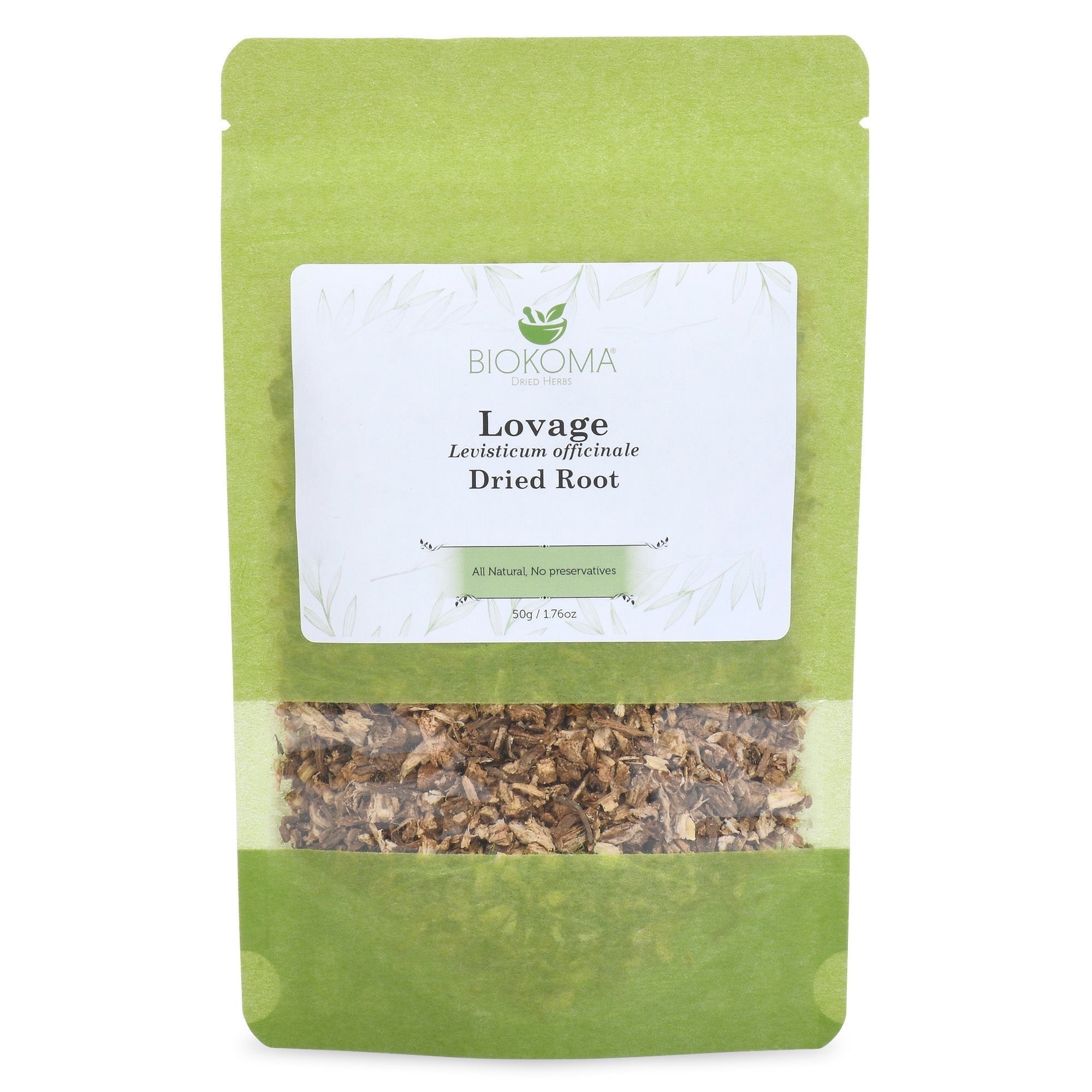 Biokoma Pure and Natural Lovage Dried Root 50g (1.76oz) in Resealable Moisture Proof Pouch ...