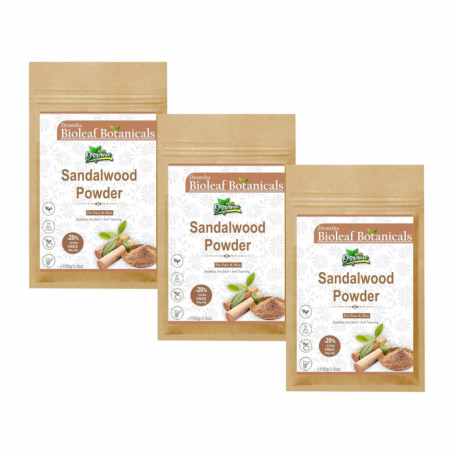 Bioleaf Botanicals Sandalwood Powder Santalum album 100 Pure Natural ...