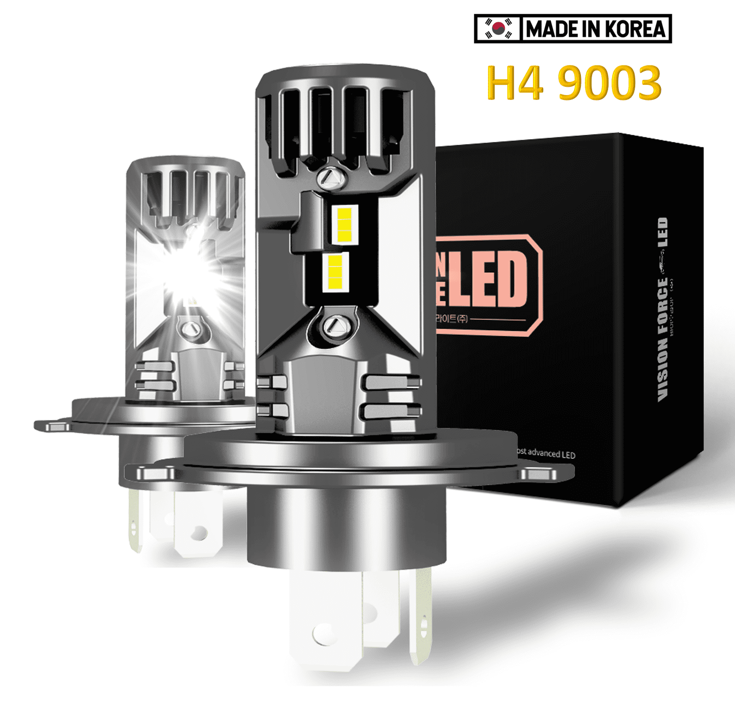 Biolight H4 9003(P43t) LED Headlight Bulbs, 12,000LM 6000K Cool White ...