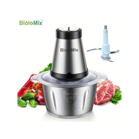 BioloMix 500W 2L Electric Meat Grinder, 2-Speed Stainless Steel ...
