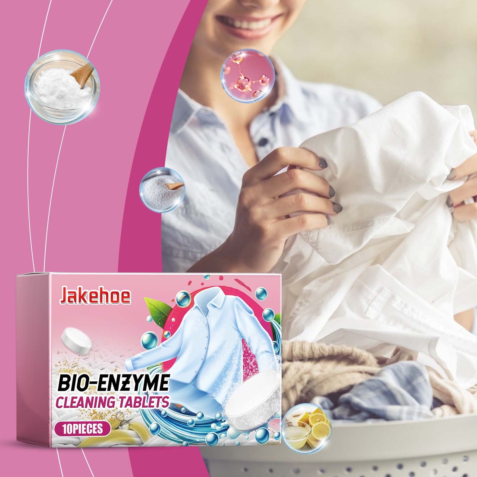 Biological Enzyme Laundry Detergent Tablets | Effervescent Stain ...