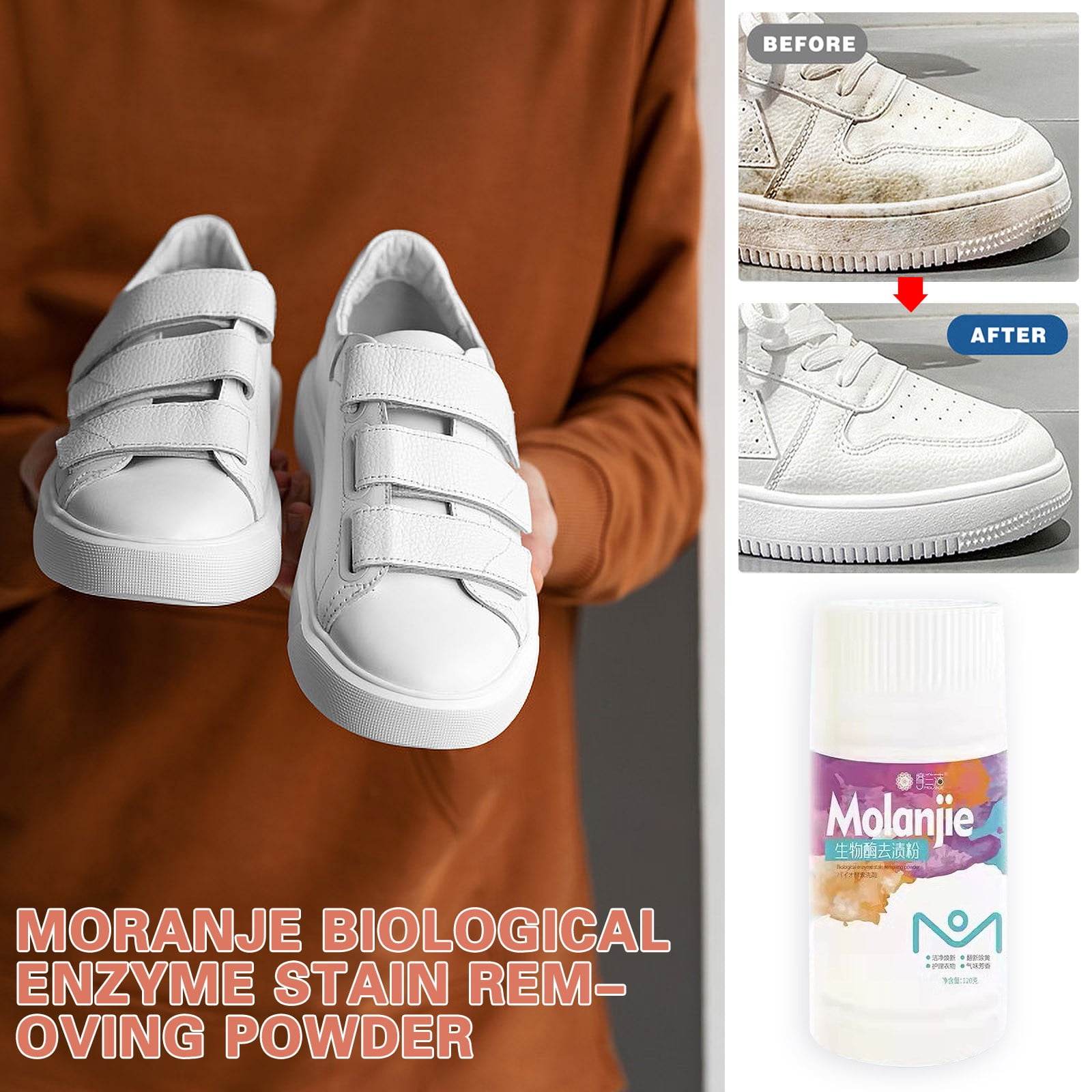 Biological Enzyme Stain Removal Powder Bottled 120g, Clothes Stain ...